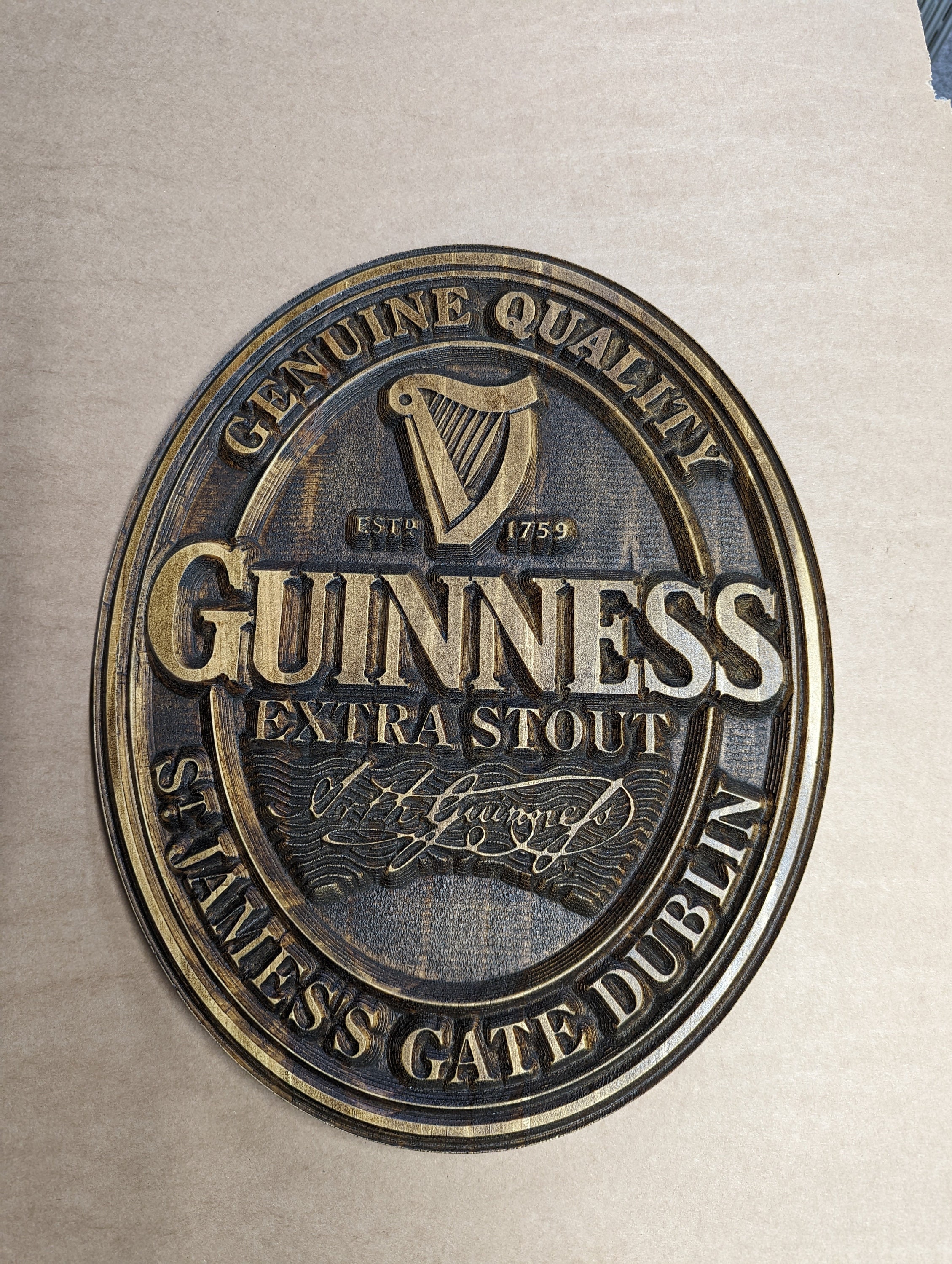 Large Carved Wooden Guinness Bar Sign. - Etsy