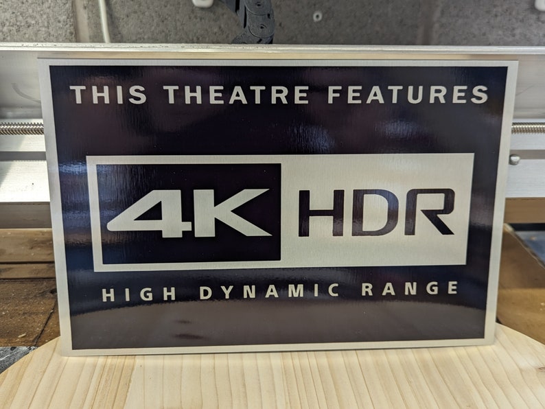 4K HDR Home Cinema Sign - Brushed Silver Aluminium - Etsy