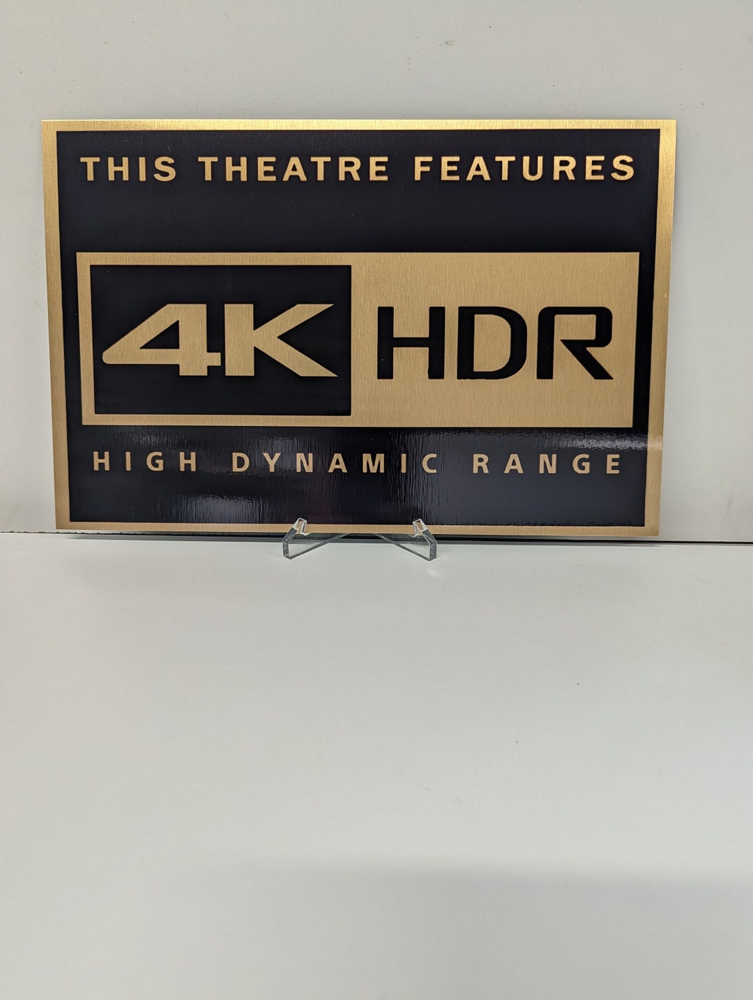 4K HDR Home Cinema Sign - Brushed Gold Aluminium - Etsy