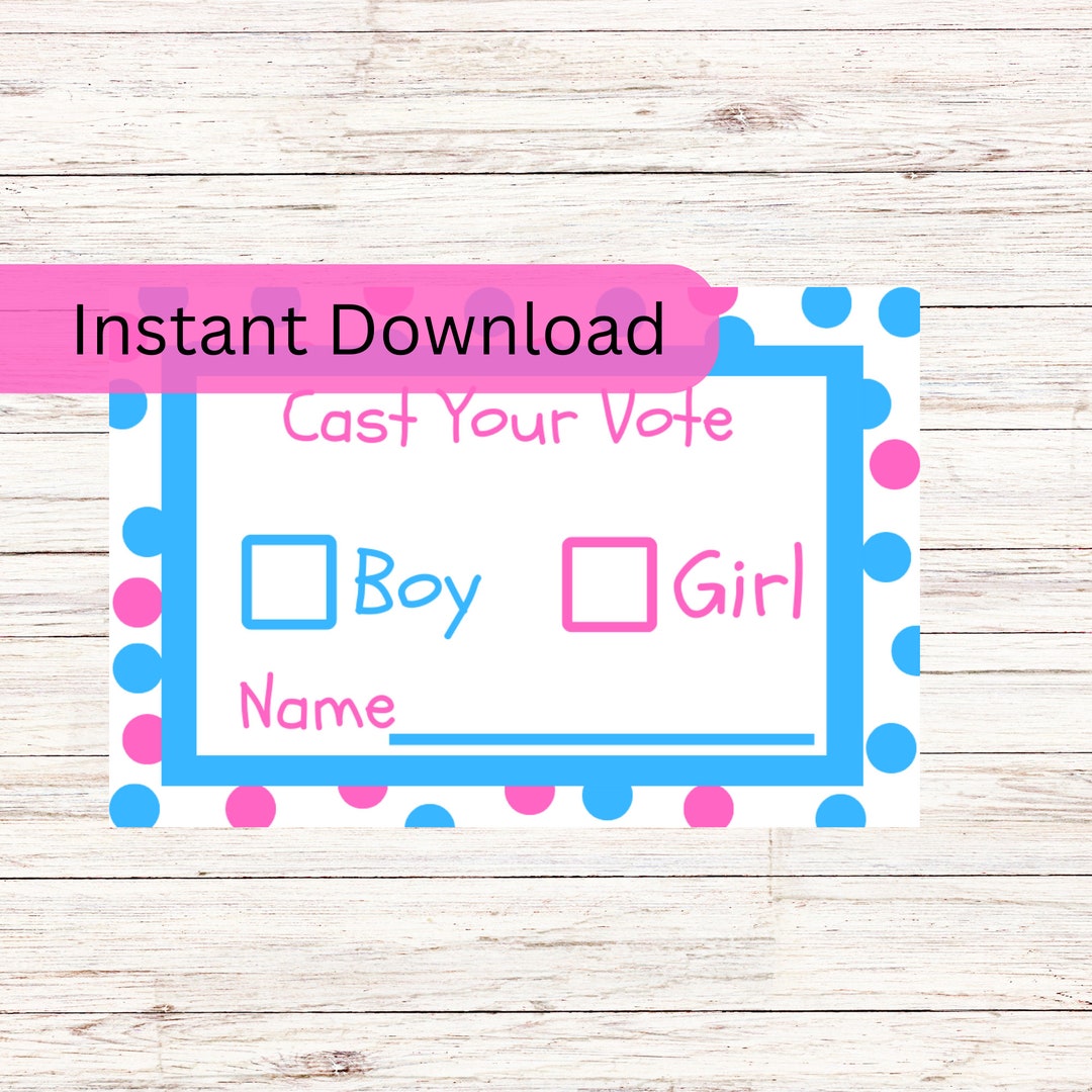 INSTANT DOWNLOAD Gender Reveal Ticket Printable Gender Reveal Ticket Gender Reveal Party Favor ...