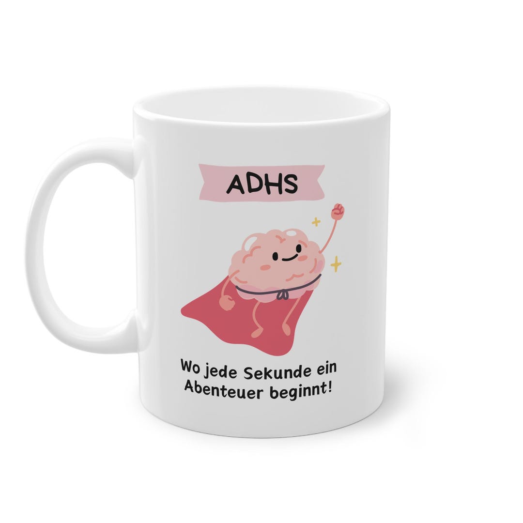 ADHD, Coffee Mug, Gift Idea, Tea, Ceramic Mug, Unique, Design, Favorite ...