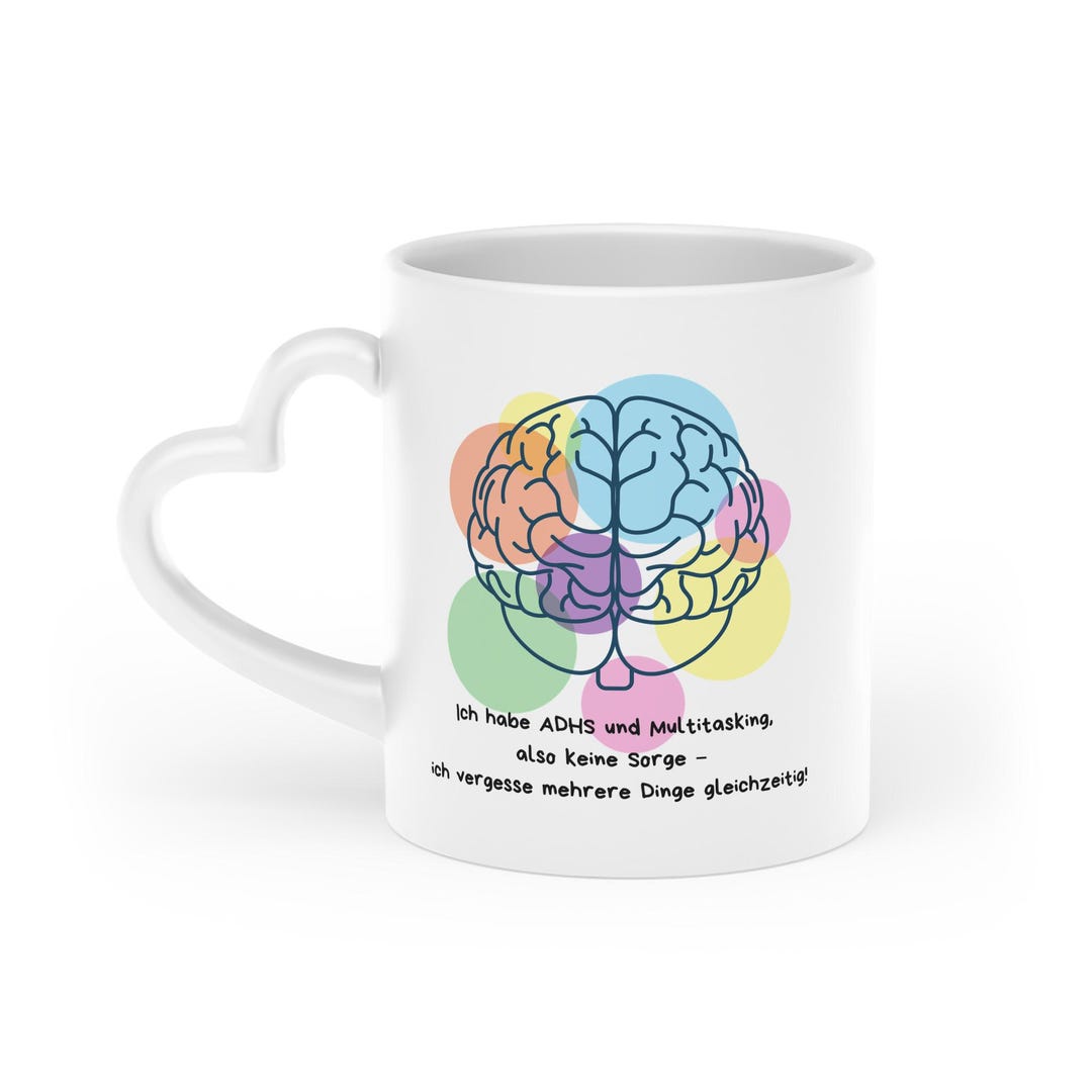 ADHD Mug, Customizable, Humorous, Gift Idea, Coffee Mug, Heart ...