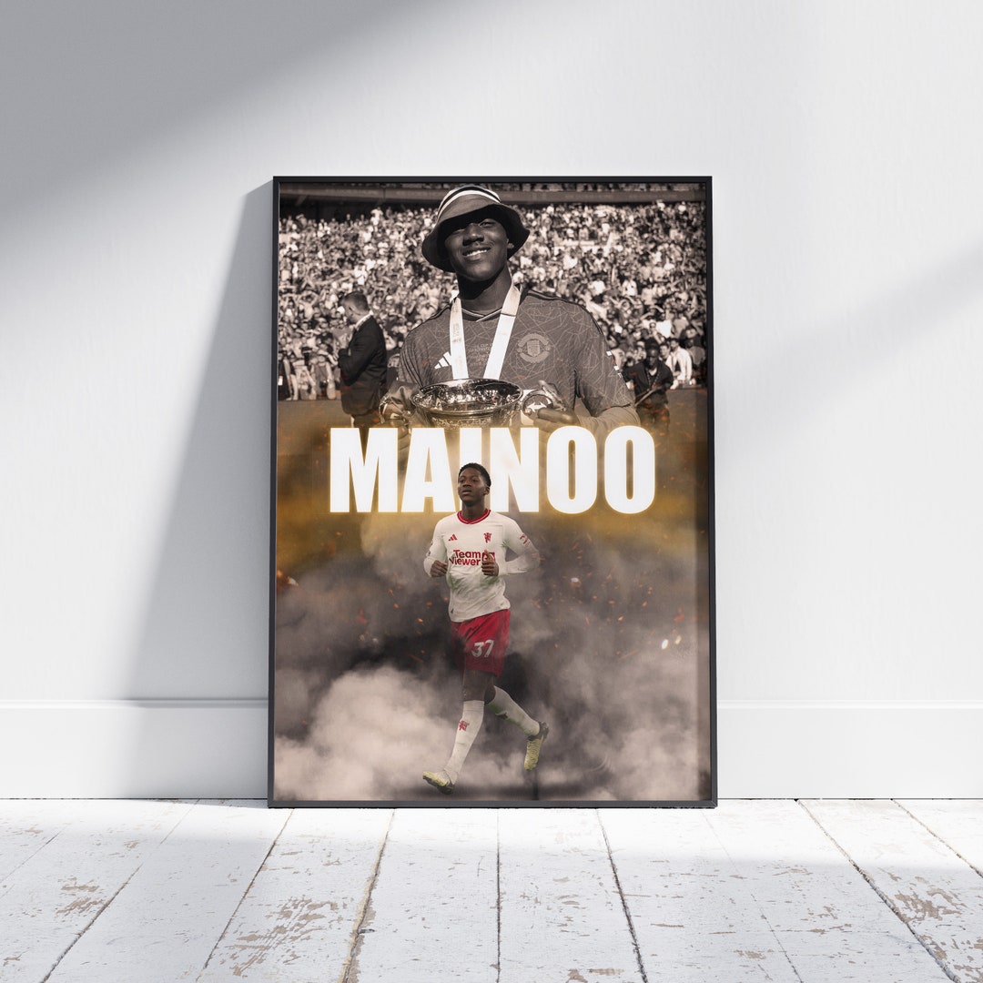 Kobbie Mainoo Football Poster, Manchester United Print, Football Print ...