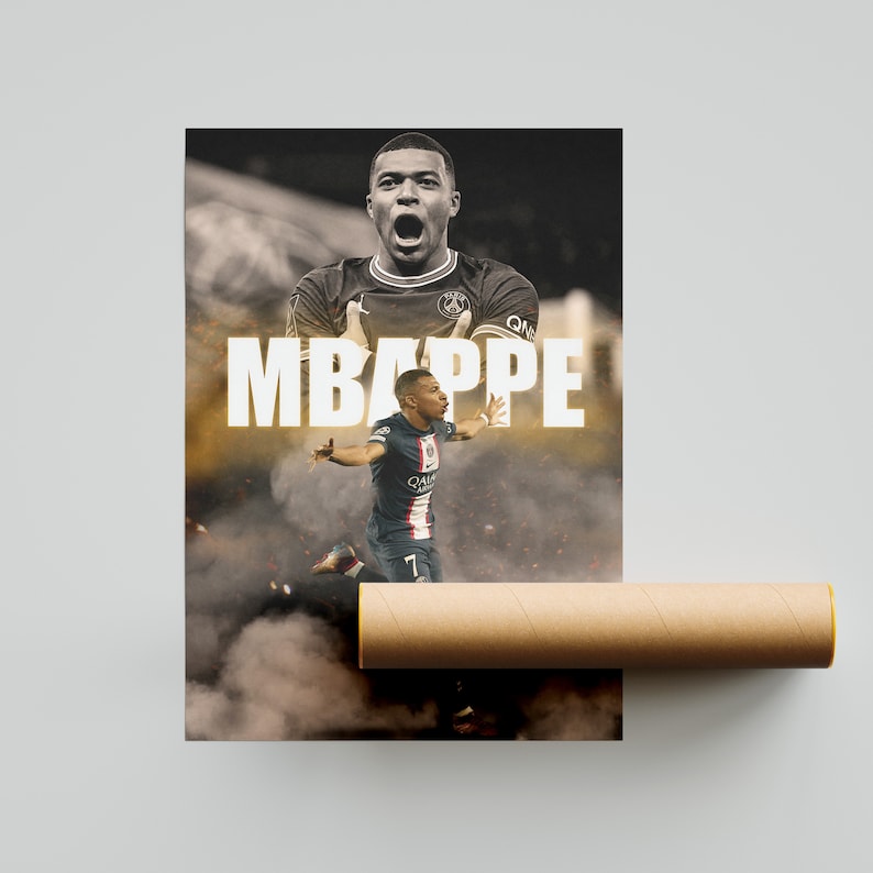 Kylian Mbappe PSG Poster: Digital Football Art Print (digital Download ...