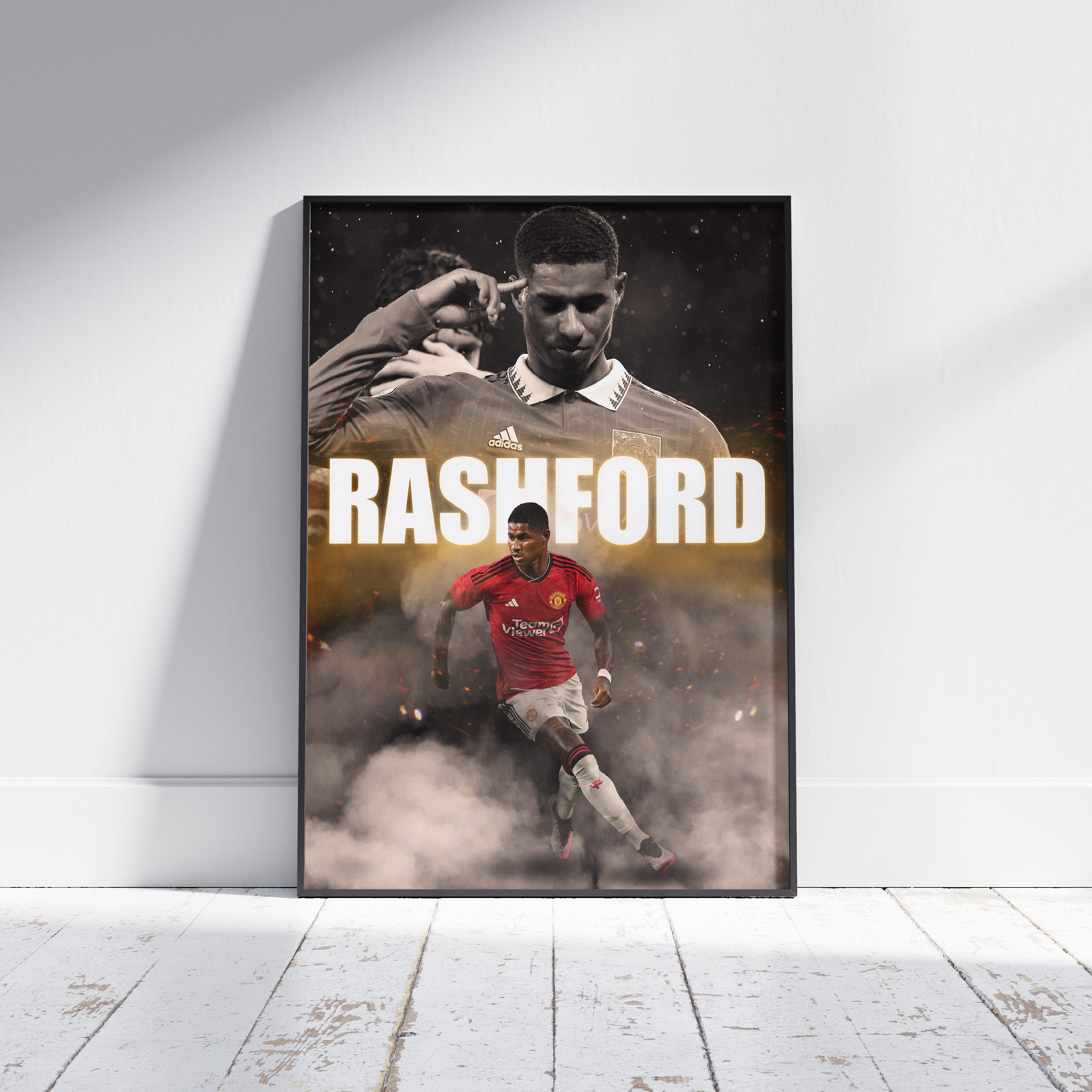 Marcus Rashford Poster, Manchester United Print, Football Print, Soccer ...