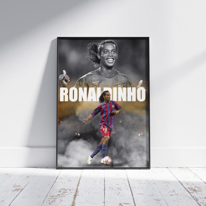 Ronaldinho Poster, Football Poster, Football Print, Football Picture ...