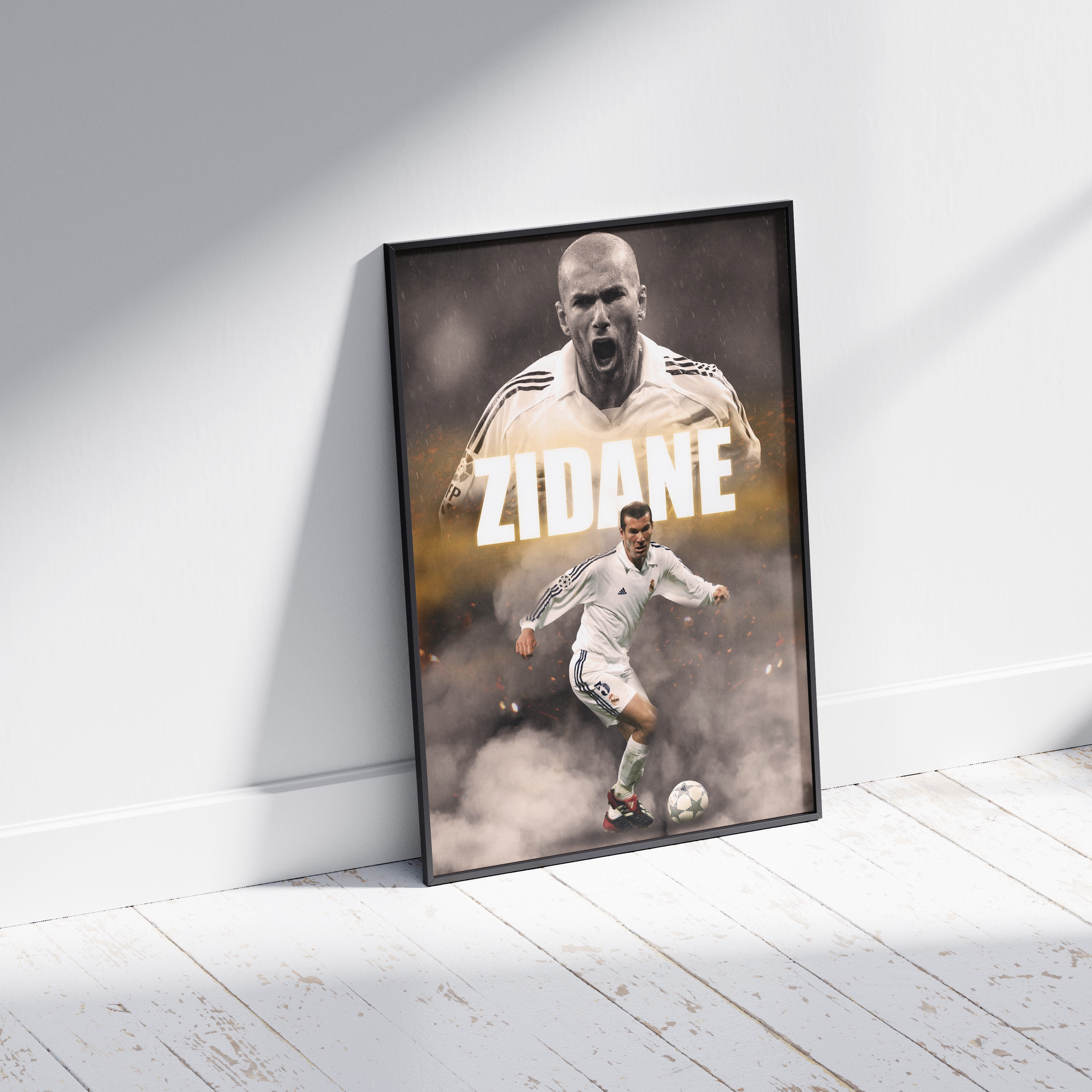 Zinedine Zidane Poster, Football Poster, Football Print, Real Madrid ...