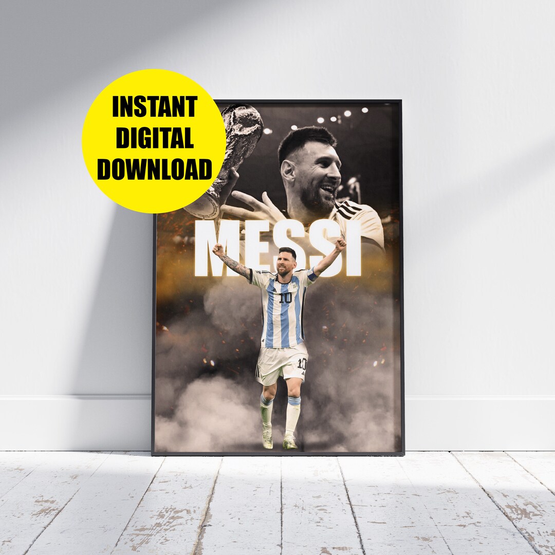Lionel Messi World Cup Poster: Argentina Football Legend (digital ...