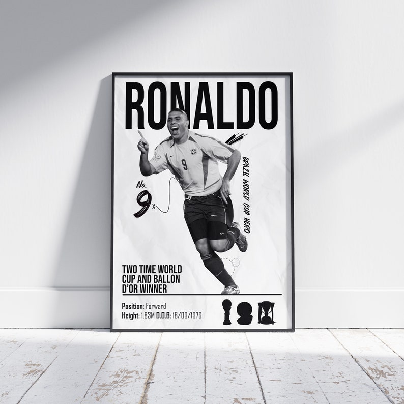 Ronaldo Nazario R9 Poster / Football Poster / Football Print - Etsy UK