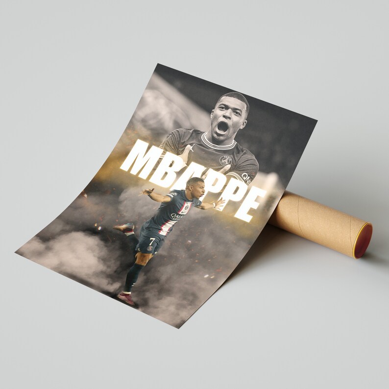 Kylian Mbappe PSG Poster: Digital Football Art Print (digital Download ...