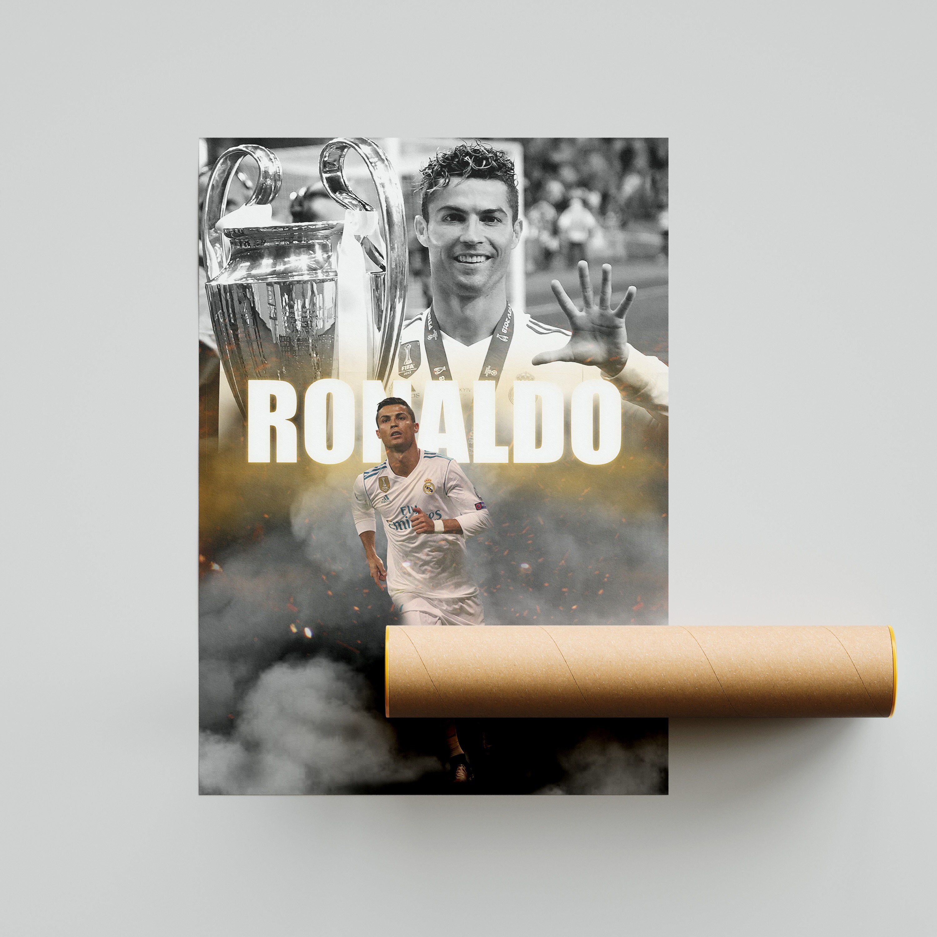 Cristiano Ronaldo Real Madrid Poster, Football Poster, Football Print ...