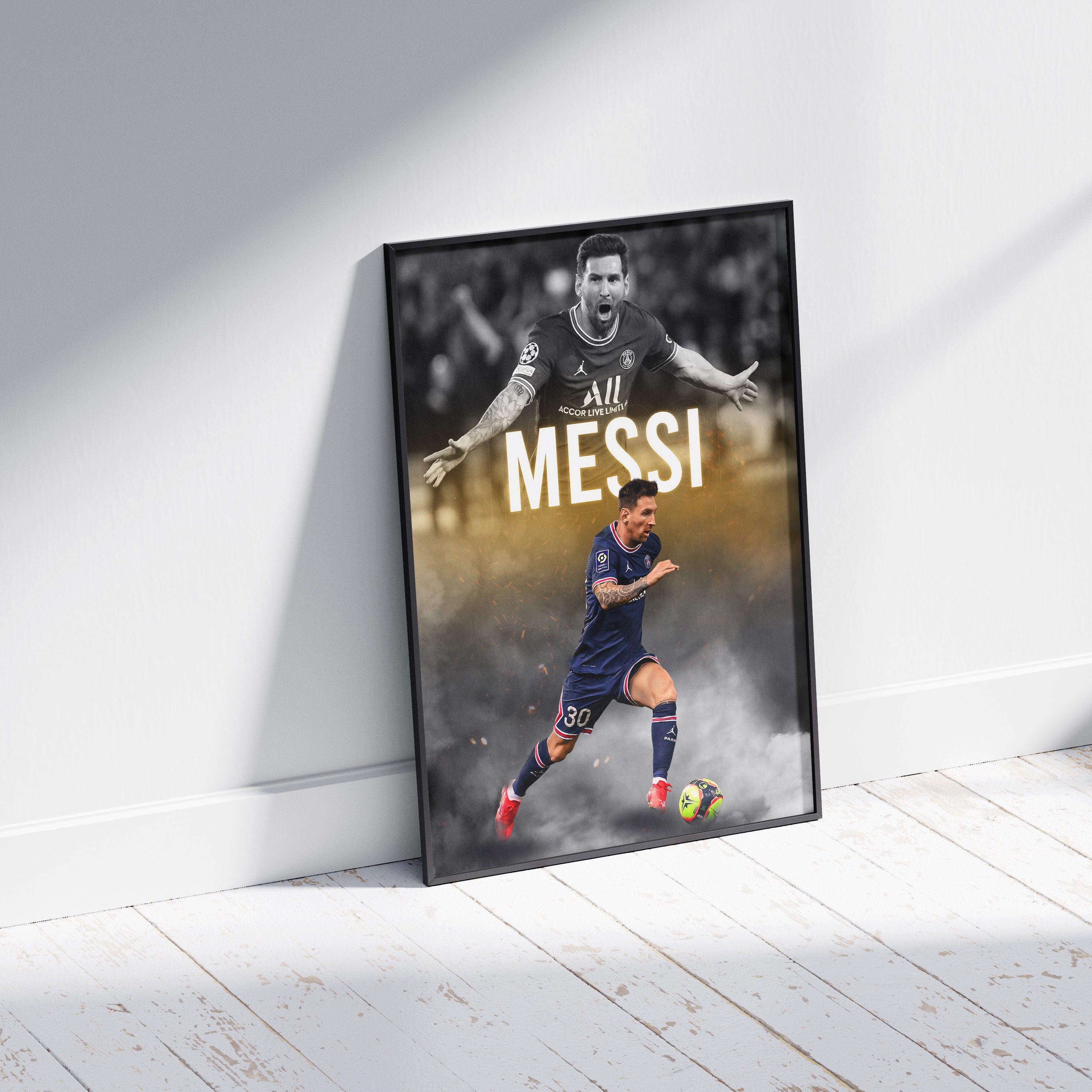 Lionel Messi PSG Poster / Football Poster / Football Print / A2,A4, A3 ...