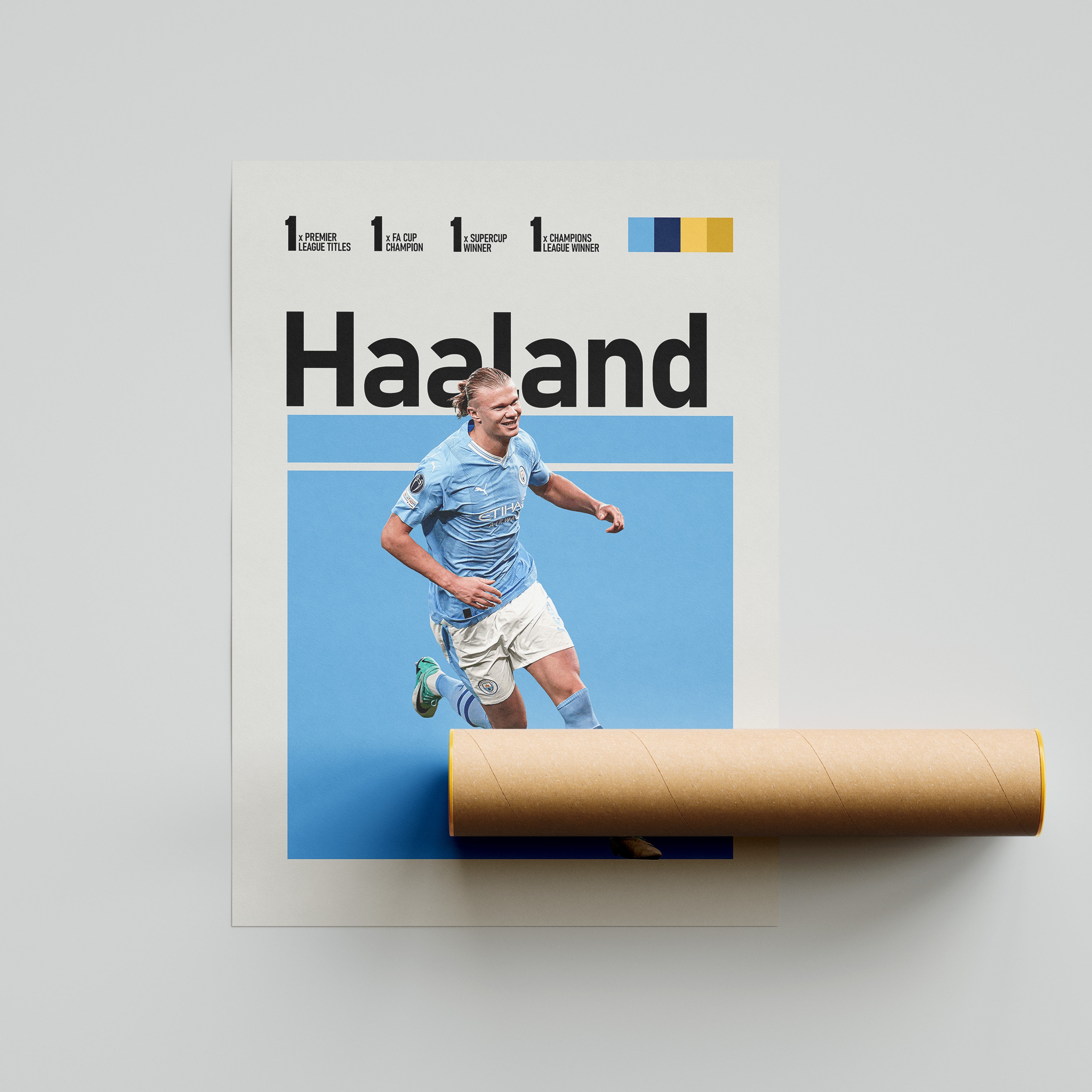 Erling Haaland Man City Poster, Football Poster, Football Print, A2 A4 ...