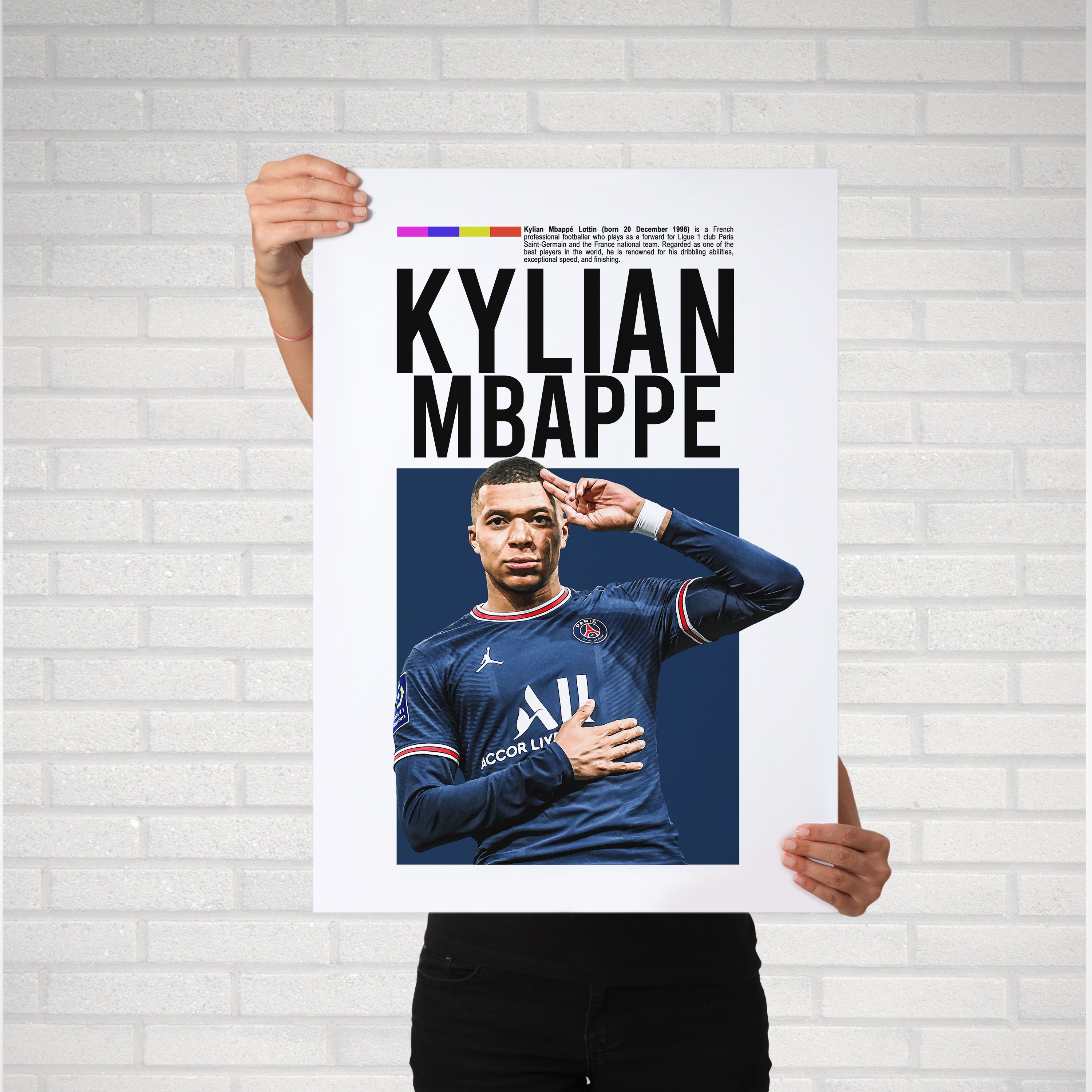 Kylian Mbappe Poster, Football Poster, Football Print, Mbappe Poster ...