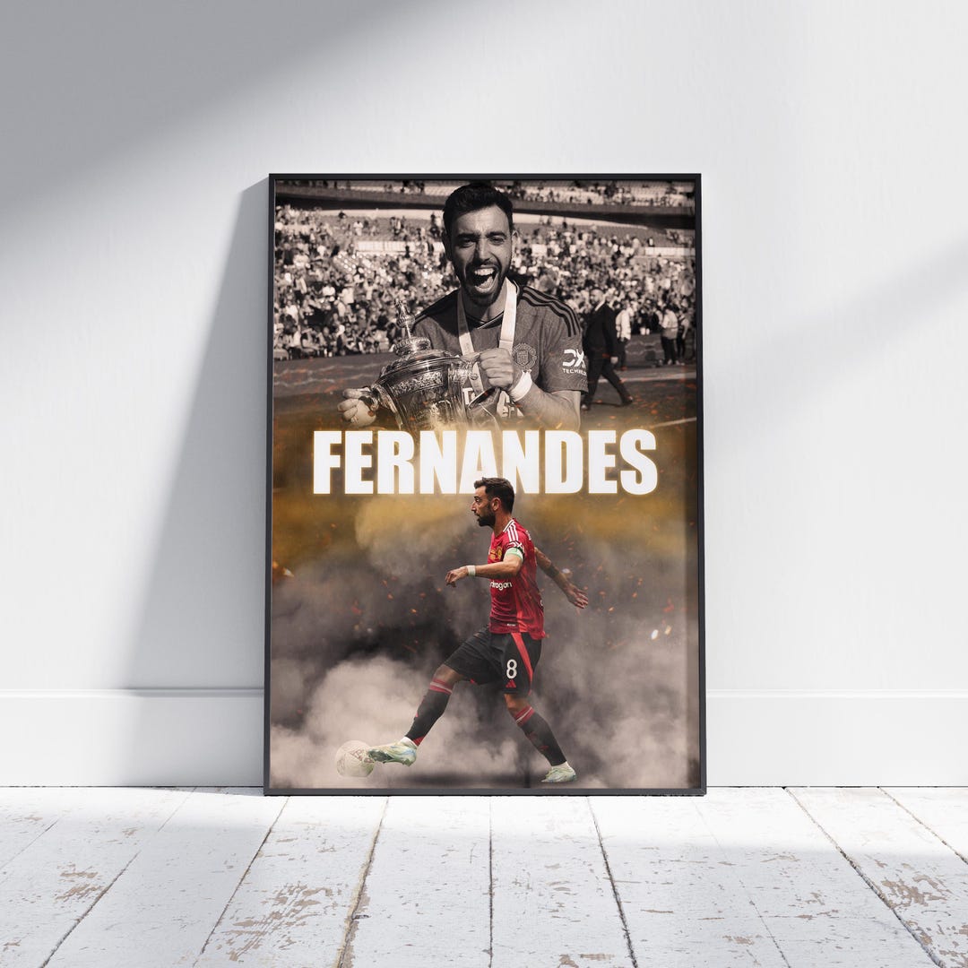 Bruno Fernandes Poster: Manchester United Football Art Print - Etsy