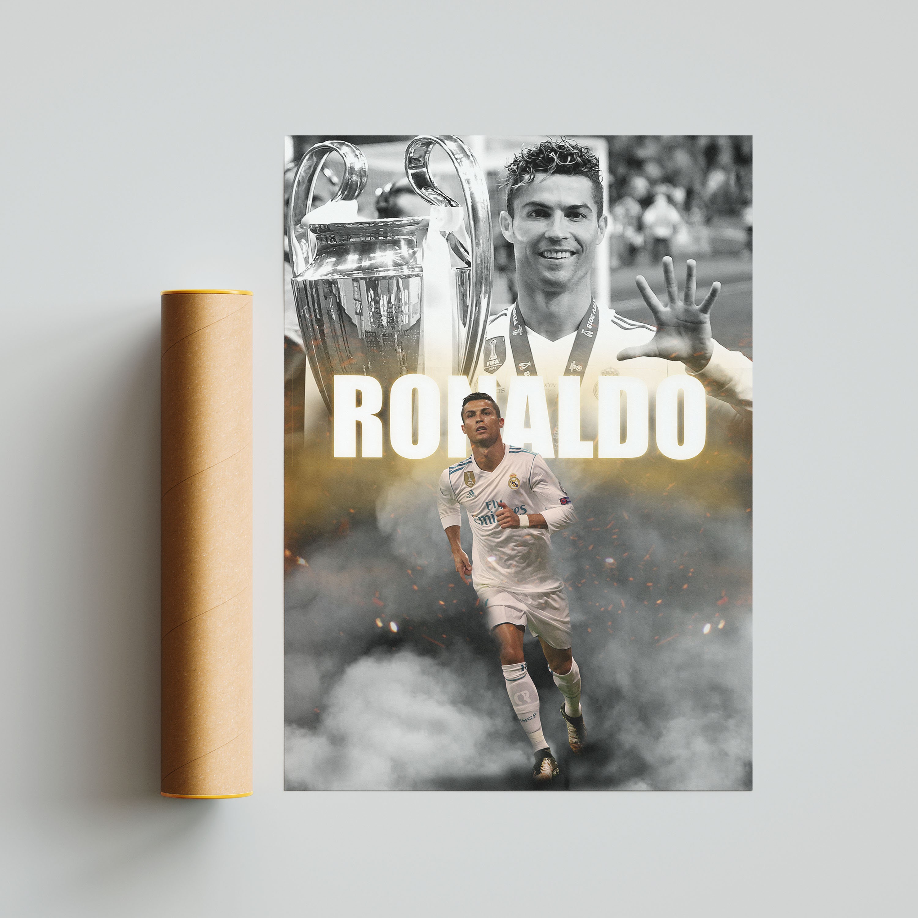 Cristiano Ronaldo Real Madrid Poster, Football Poster, Football Print ...