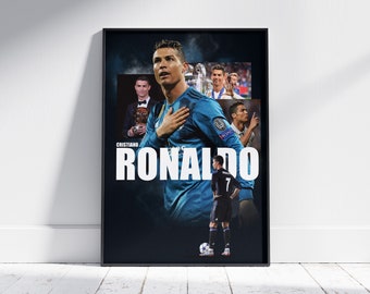 Cristiano Ronaldo Print, Cristiano Ronaldo Poster, Football Gift ...