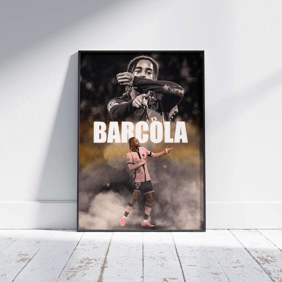 Bradley Barcola PSG Poster: Ligue 1 Football Art Print - Etsy