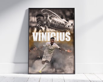 Vinicius Junior Poster, Real Madrid Football Print, Football Poster ...
