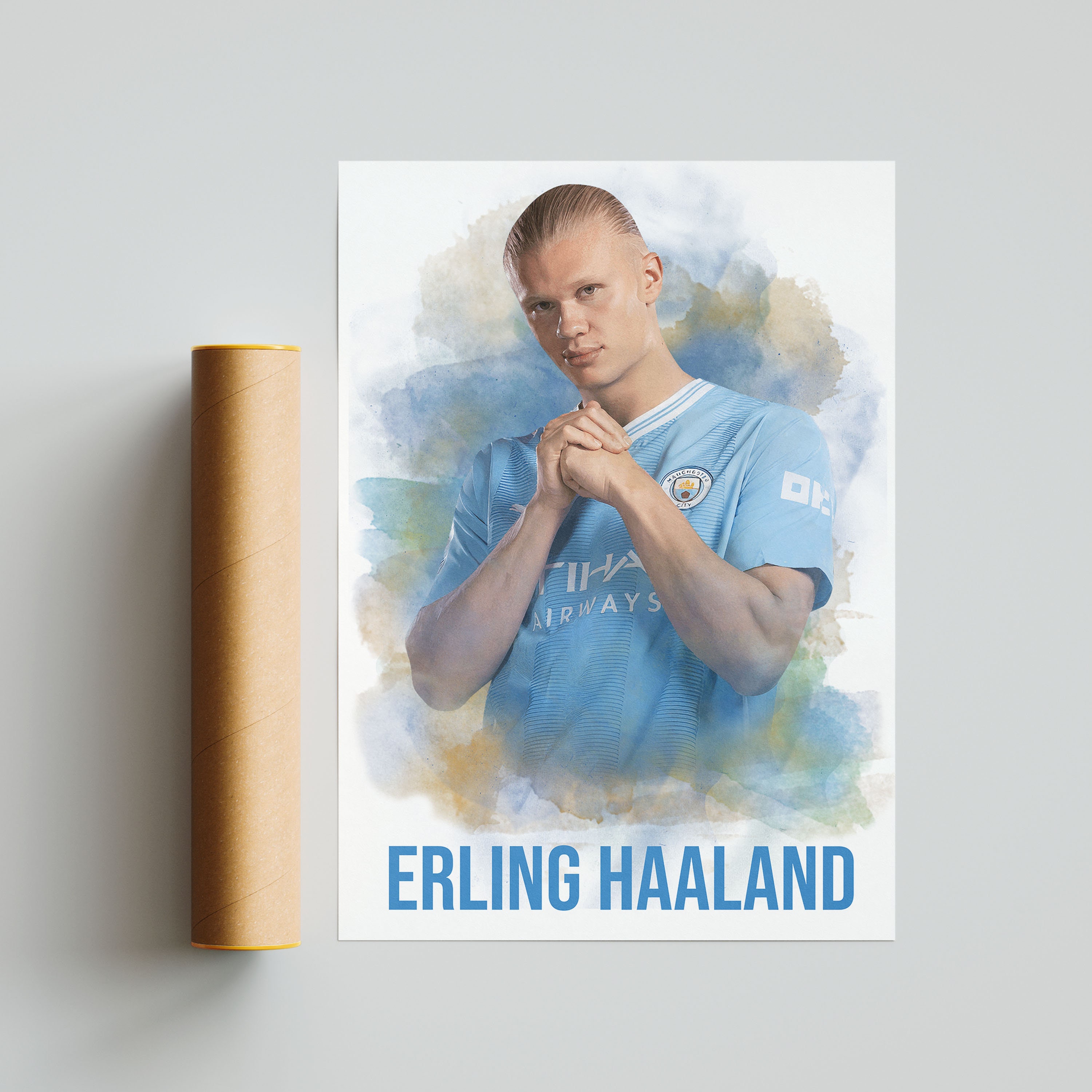 Erling Haaland Man City Poster, Football Poster, Football Print, Soccer ...