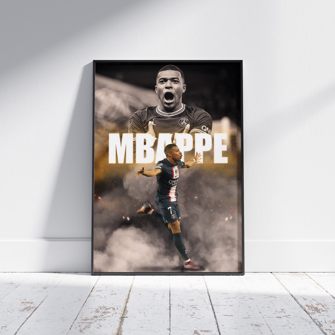 Kylian Mbappe PSG Poster, Football Poster, Football Print, Mbappe ...