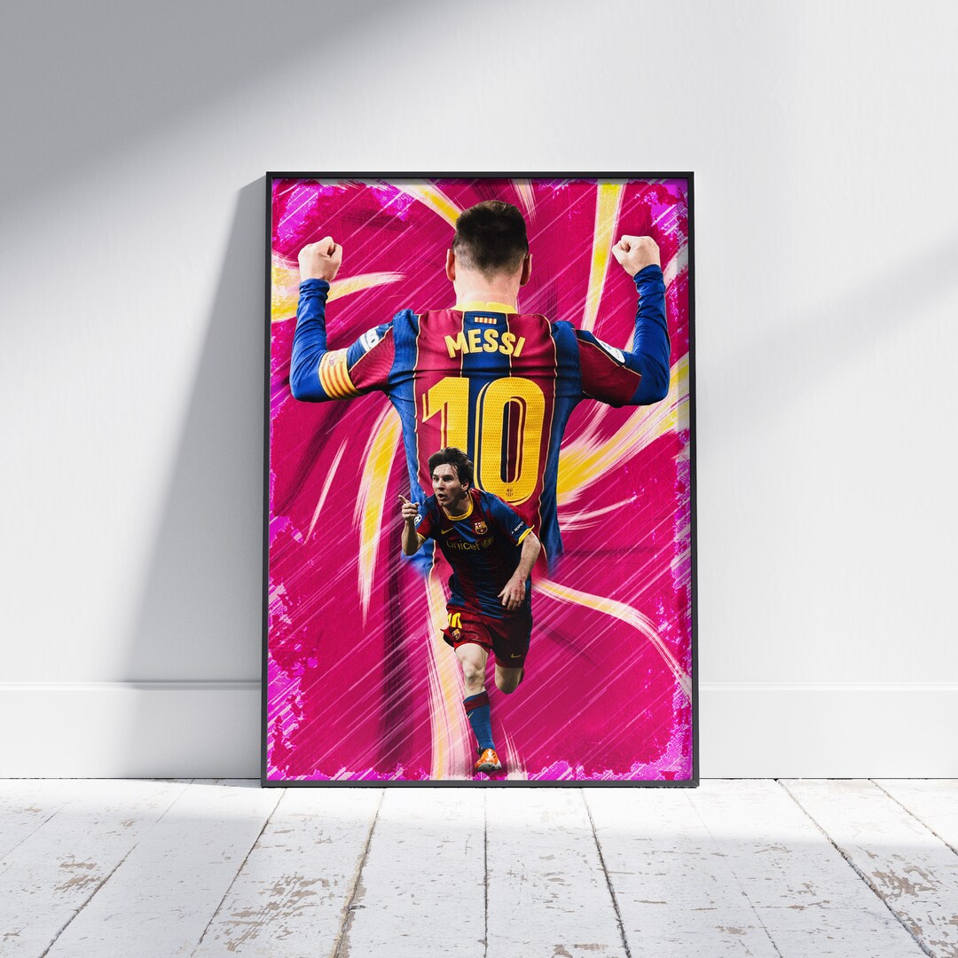 Lionel Messi Barcelona Poster, Football Poster, Football Print, Messi ...