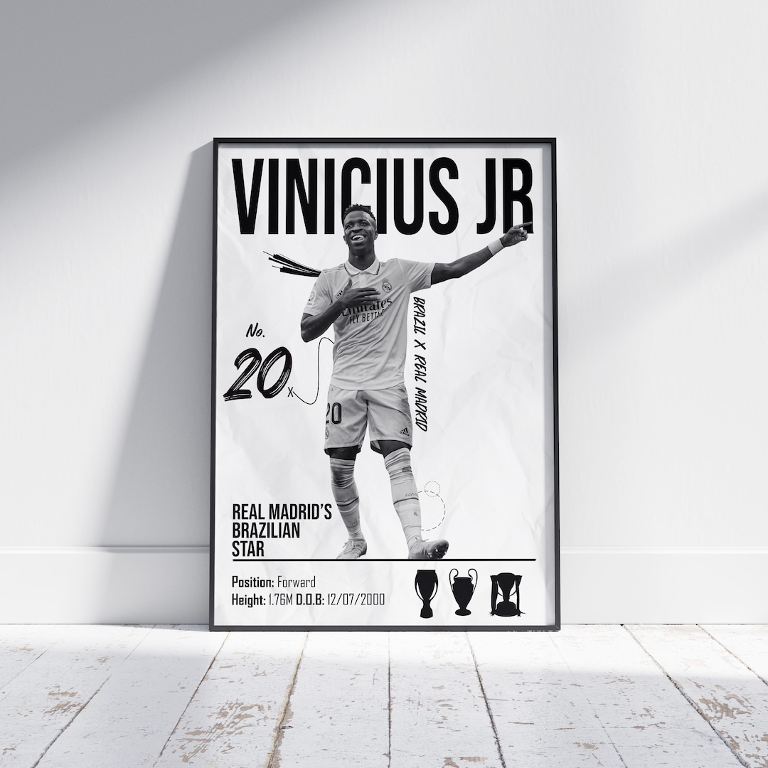 Vinicius Jr Real Madrid Poster, Football Poster, Football Print ...