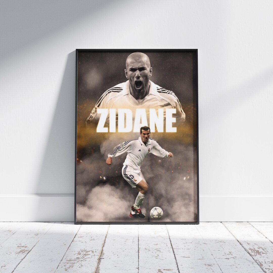 Zinedine Zidane Poster, Football Poster, Football Print, Real Madrid ...