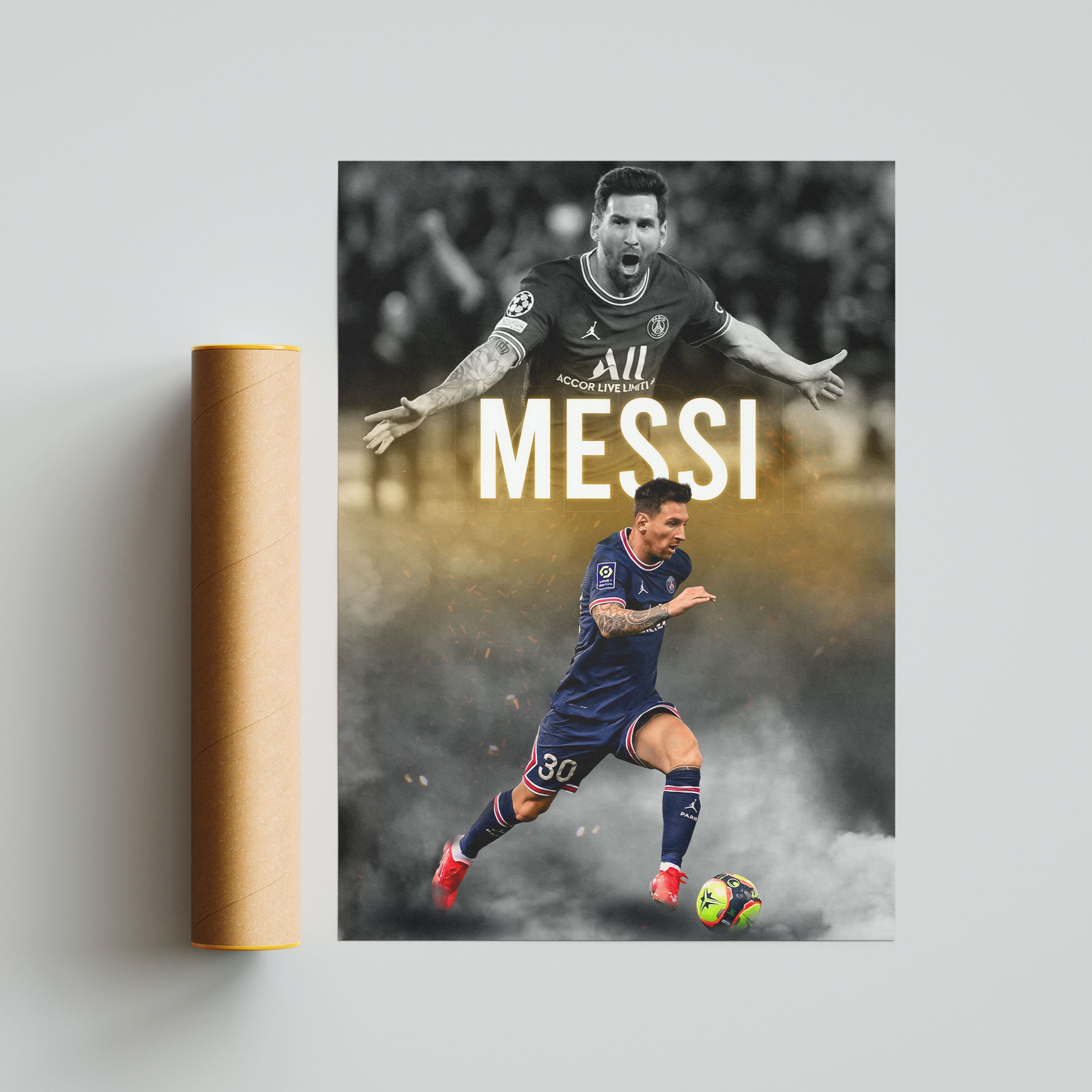 Lionel Messi PSG Poster / Football Poster / Football Print / A2,A4, A3 ...