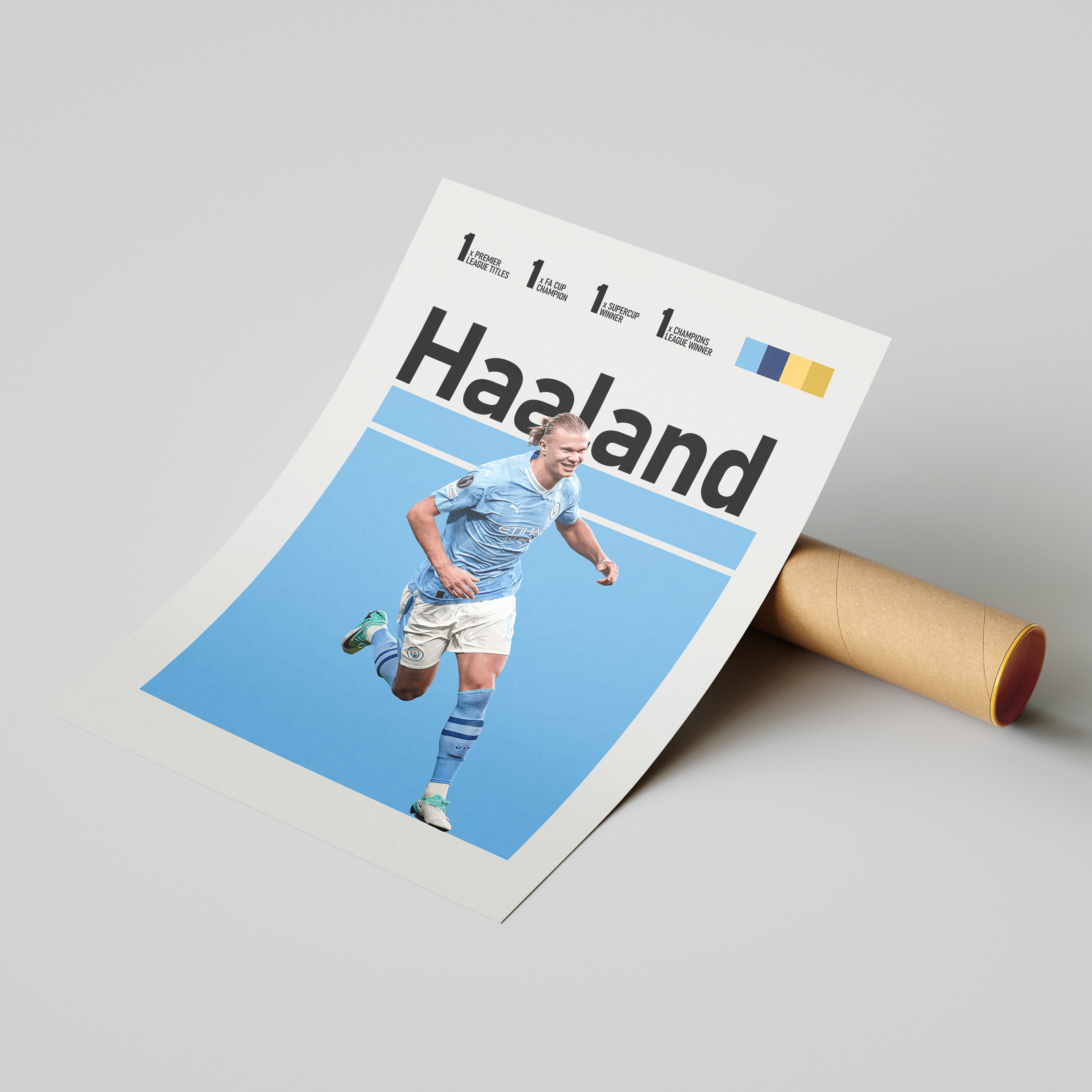 Erling Haaland Man City Poster, Football Poster, Football Print, A2 A4 ...