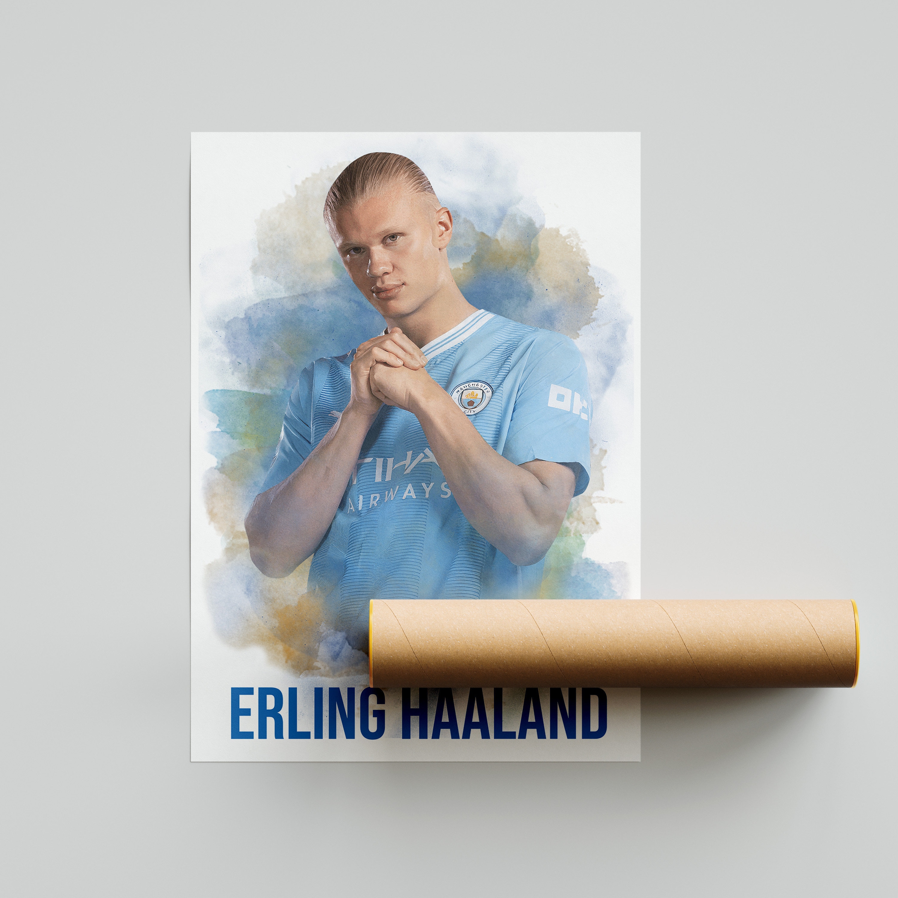 Erling Haaland Man City Poster, Football Poster, Football Print, Soccer ...