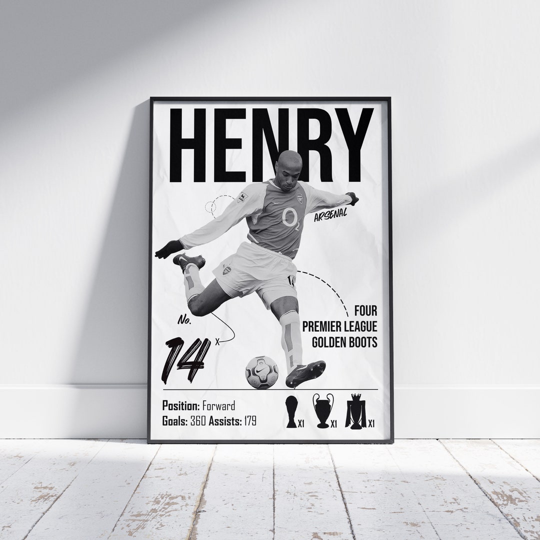 Thierry Henry Arsenal Poster: Premier League Legend Football Print - Etsy