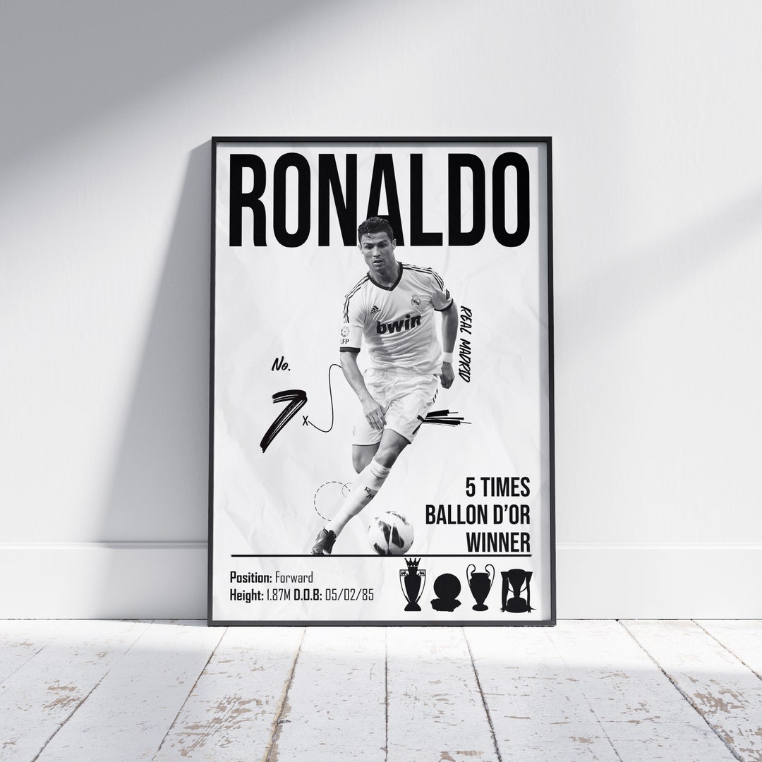 Cristiano Ronaldo Real Madrid Poster, Football Poster, Football Print ...