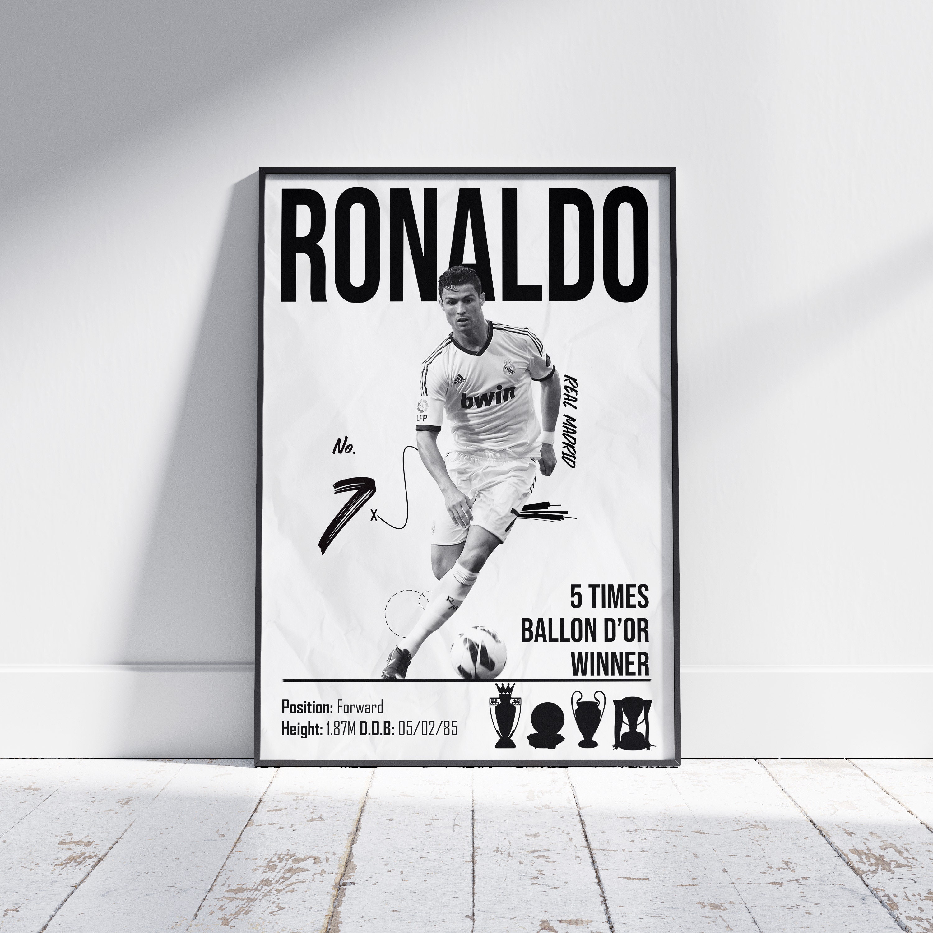 Cristiano Ronaldo Real Madrid Poster / Football Poster / - Etsy
