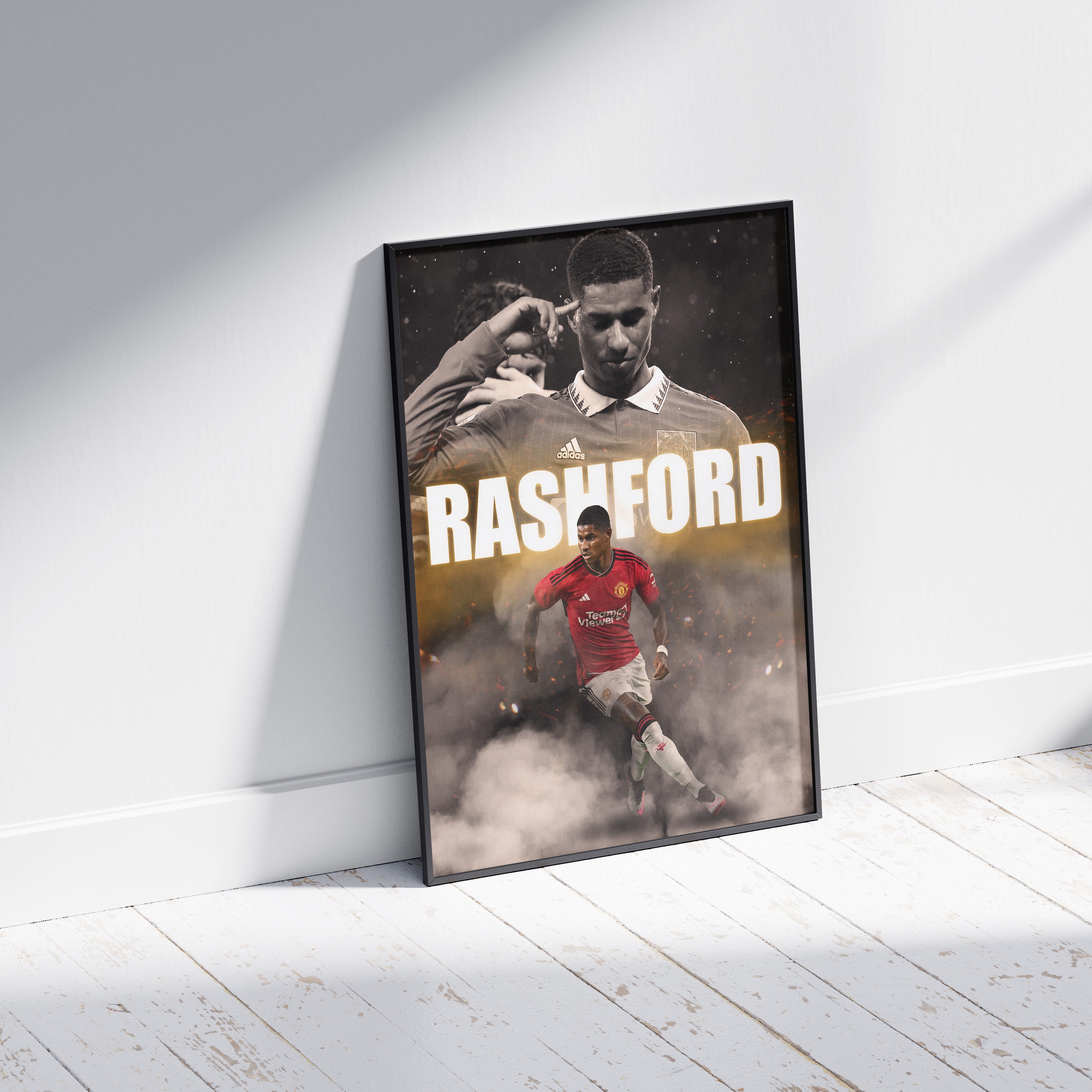 Marcus Rashford Poster, Manchester United Print, Football Print, Soccer ...