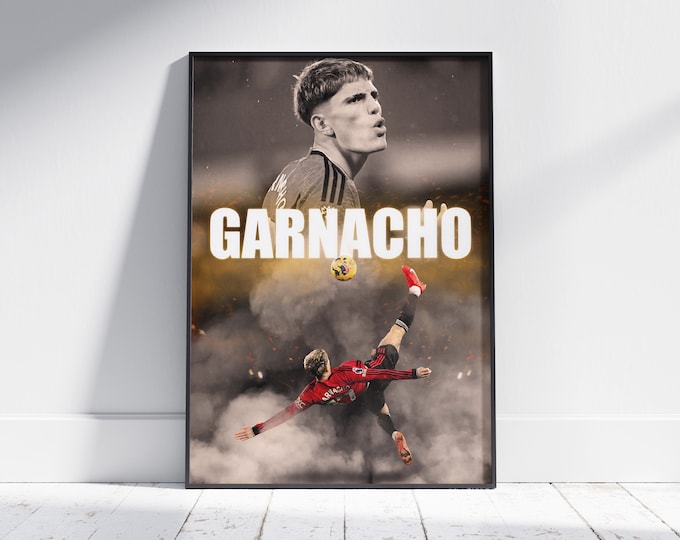Alejandro Garnacho Poster, Alejandro Garnacho Print, Manchester United ...