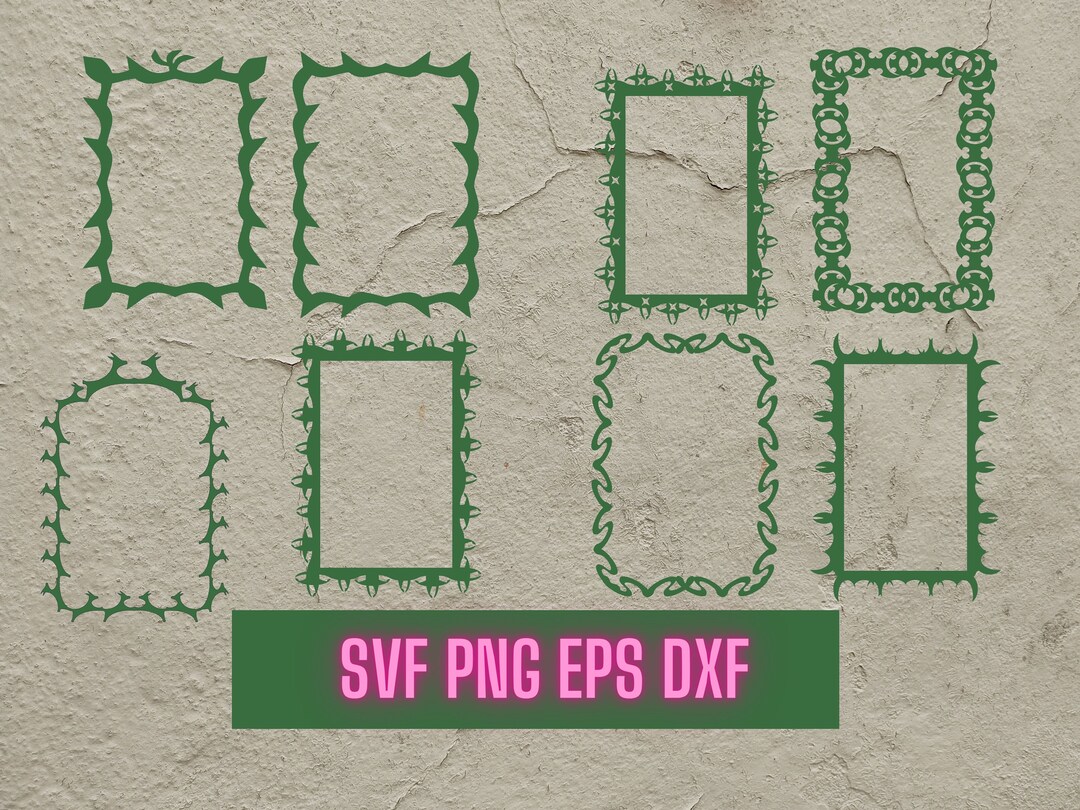 8 Vector Frames for Page or Picture, Digital Downloads, Dxf Png Svf Eps ...