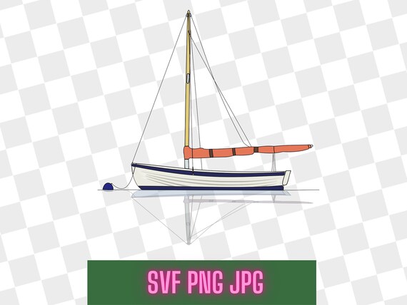 Digital Printable Vector Graphic of Very Small Sailing Moored - Etsy