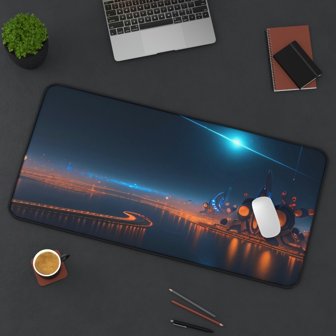 Sci-fi Desk Mat Futuristic Desk Mat Gaming Desk Mat Gaming Mouse Pad ...