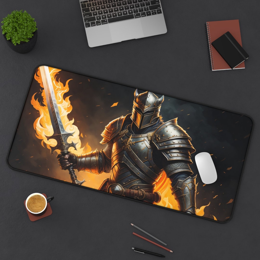 Paladin Desk Mat Fighter Desk Mat Warrior Desk Mat Gaming Desk Mat ...