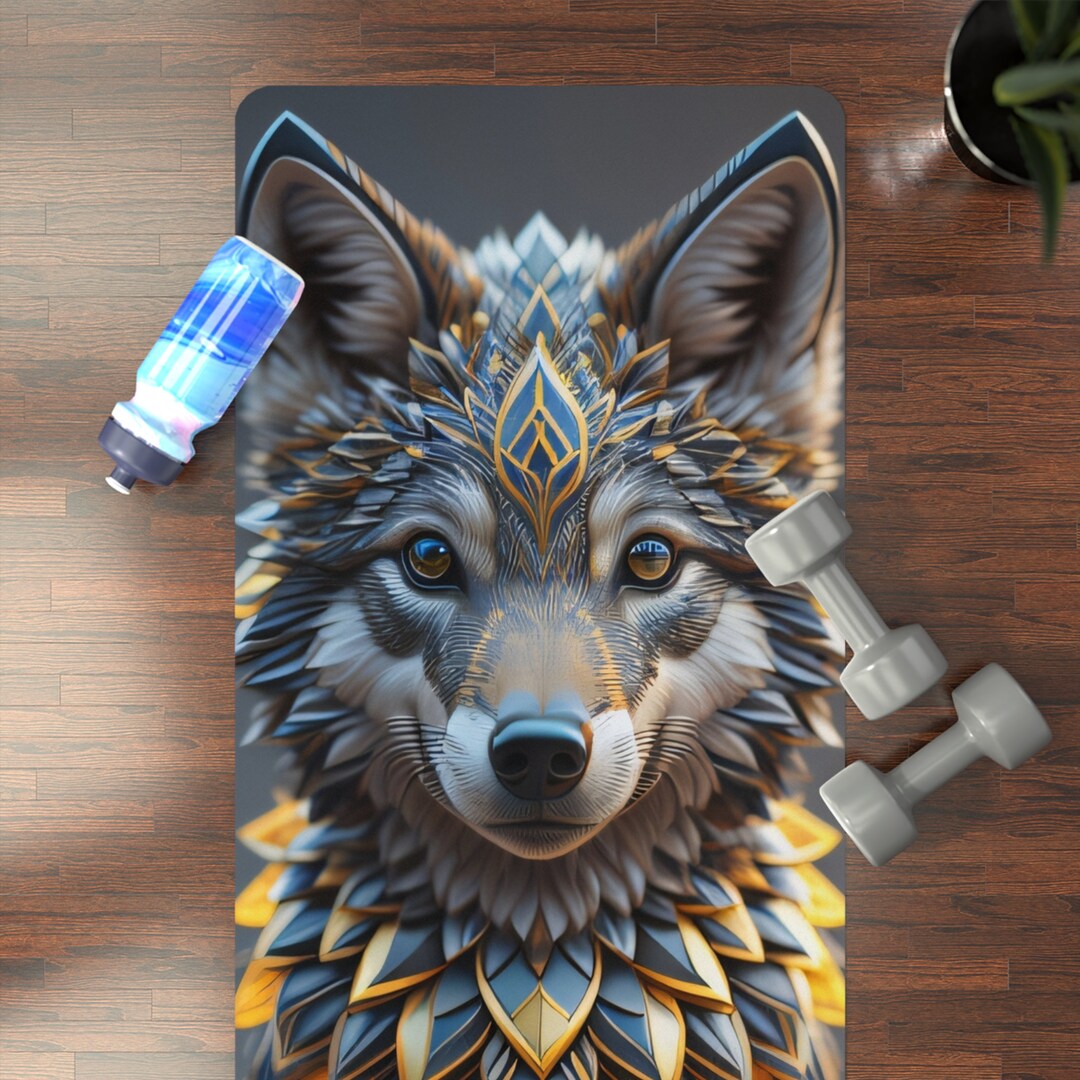 Mandala Wolf Rubber Yoga Mat Yoga Gift Meditation Gift Fitness - Etsy