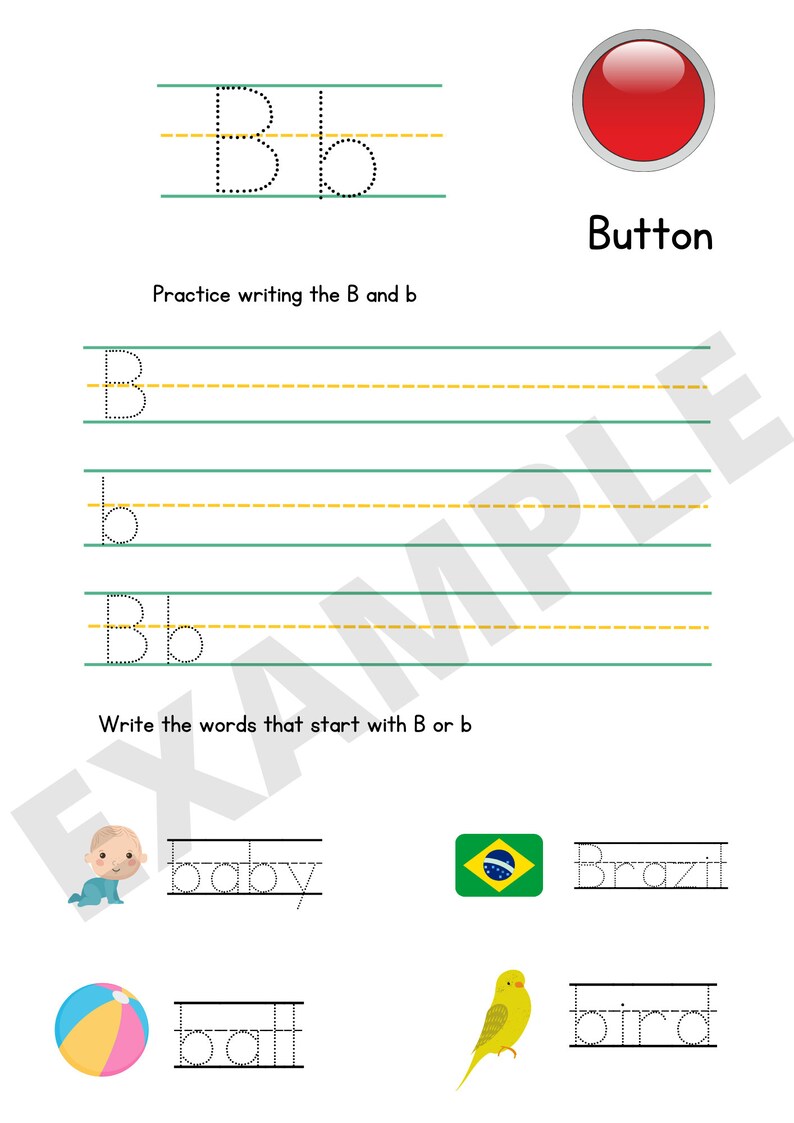ABC Practice Sheet - Handwriting Practice - Download - Etsy