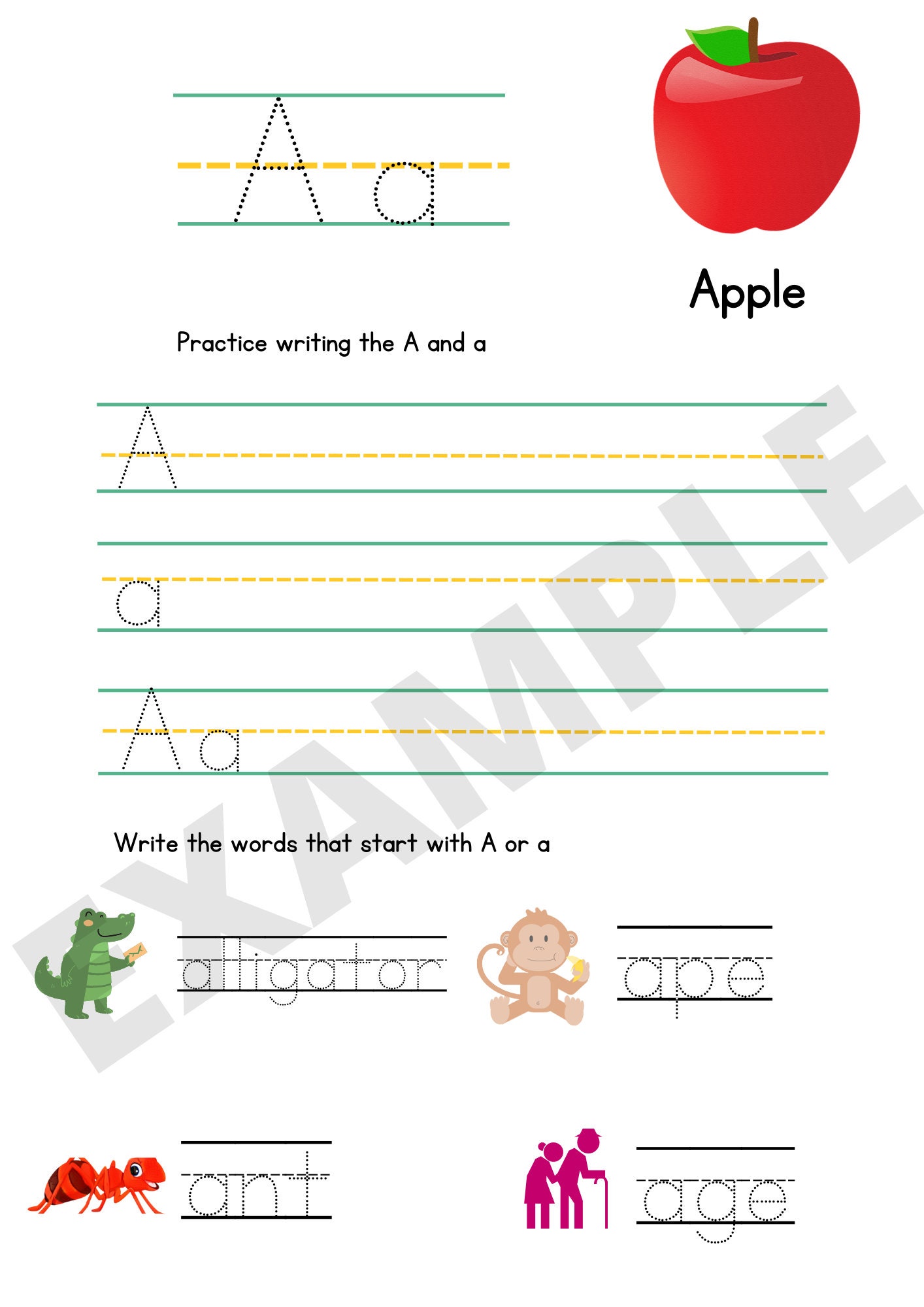 ABC Practice Sheet Handwriting Practice Download - Etsy