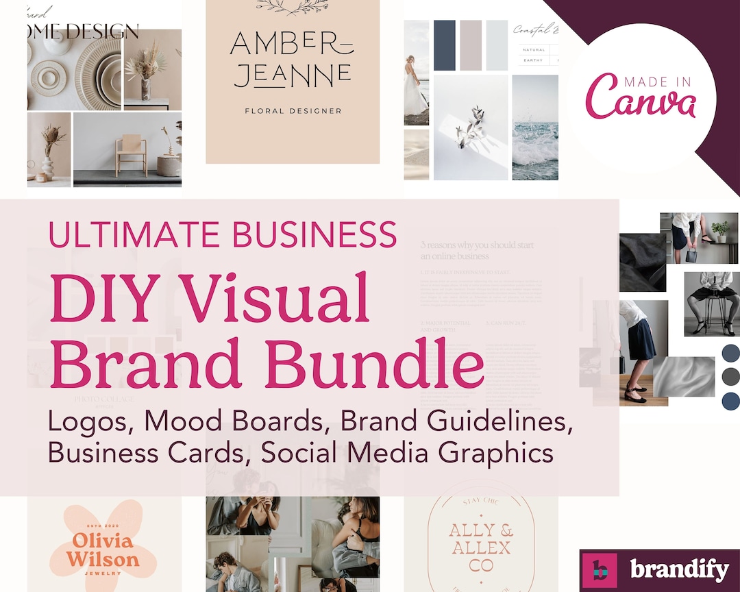 Branding Package, Canva Branding Kit Small Business Owners DIY Logo ...