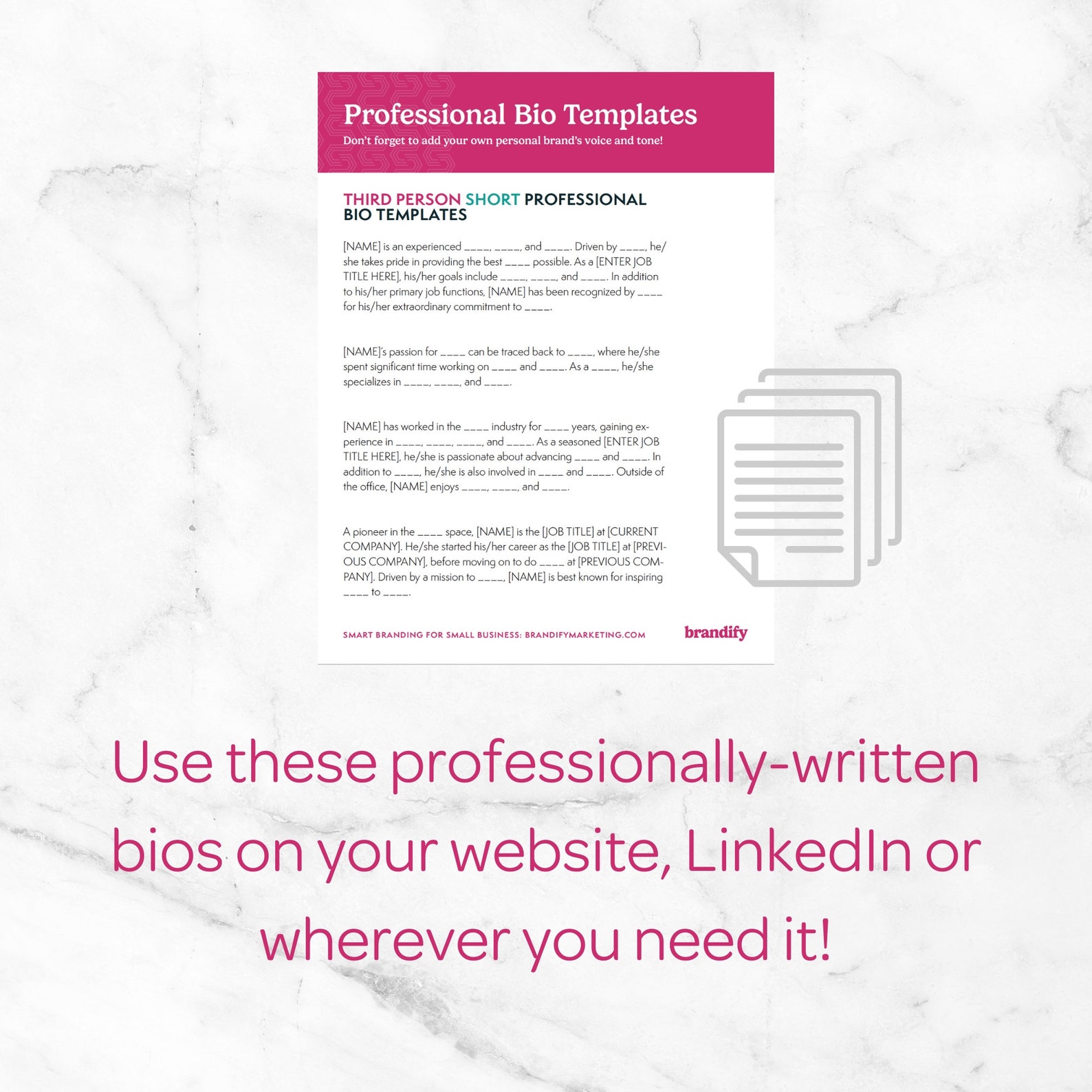 Professional Bio Template, Linkedin Summary Template, Biography, Short ...