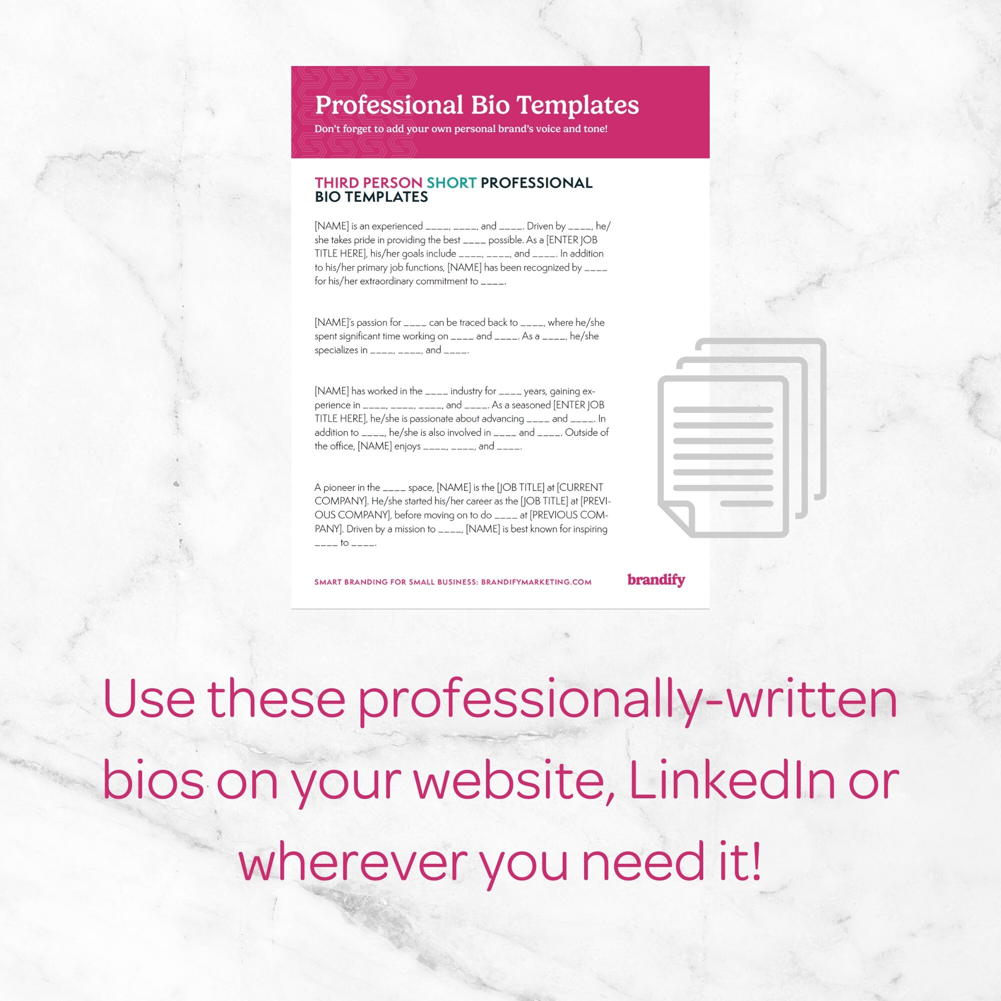 Professional Bio Template, Linkedin Summary Template, Biography, Short ...