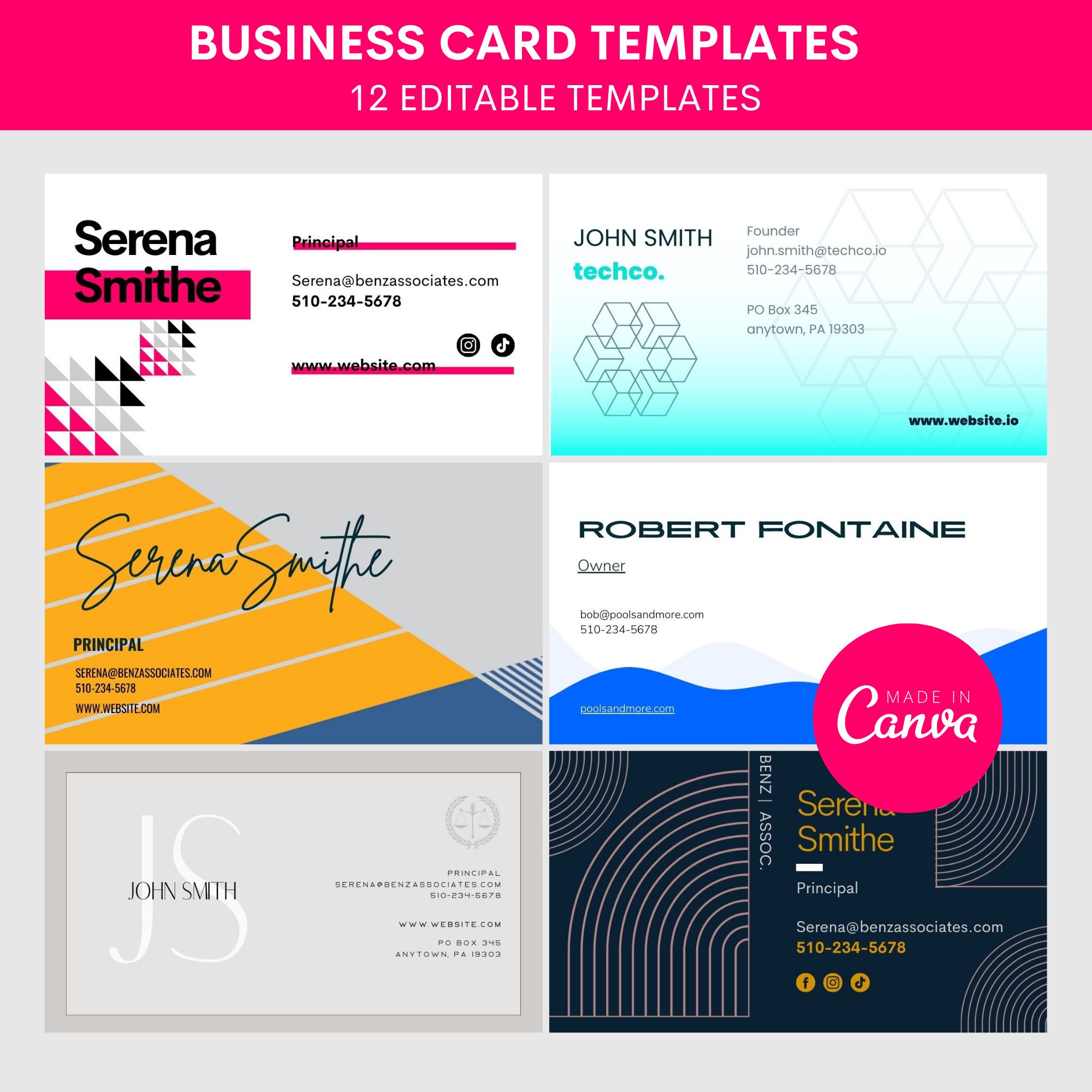 Business Card Template, Editable Business Cards, Creative Business Card ...