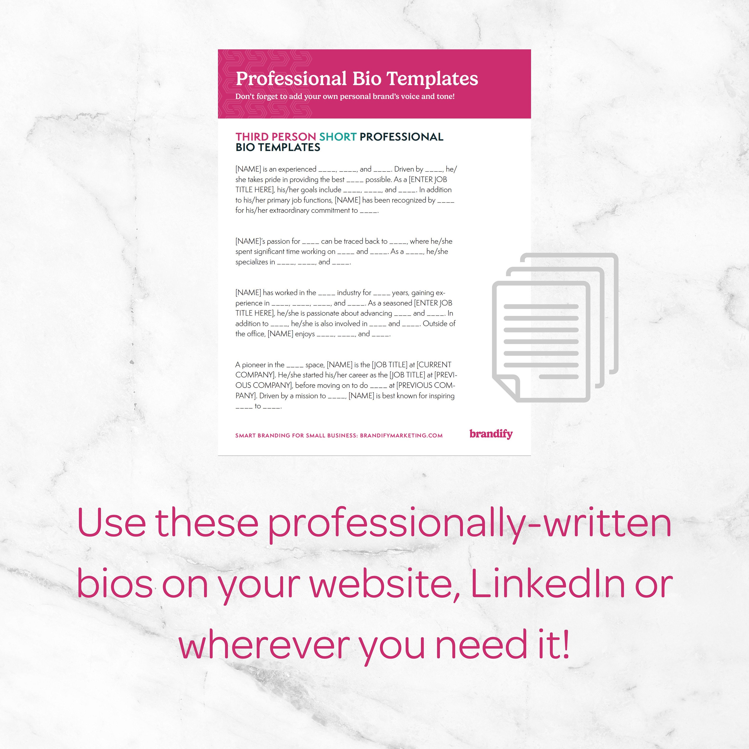 Professionally Written Bio Template, Business Biography, Website Bio ...