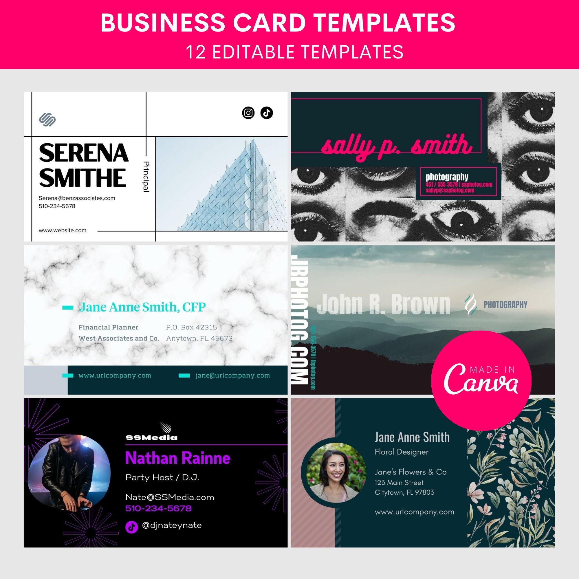 Business Card Template, Editable Business Cards, Creative Business Card ...