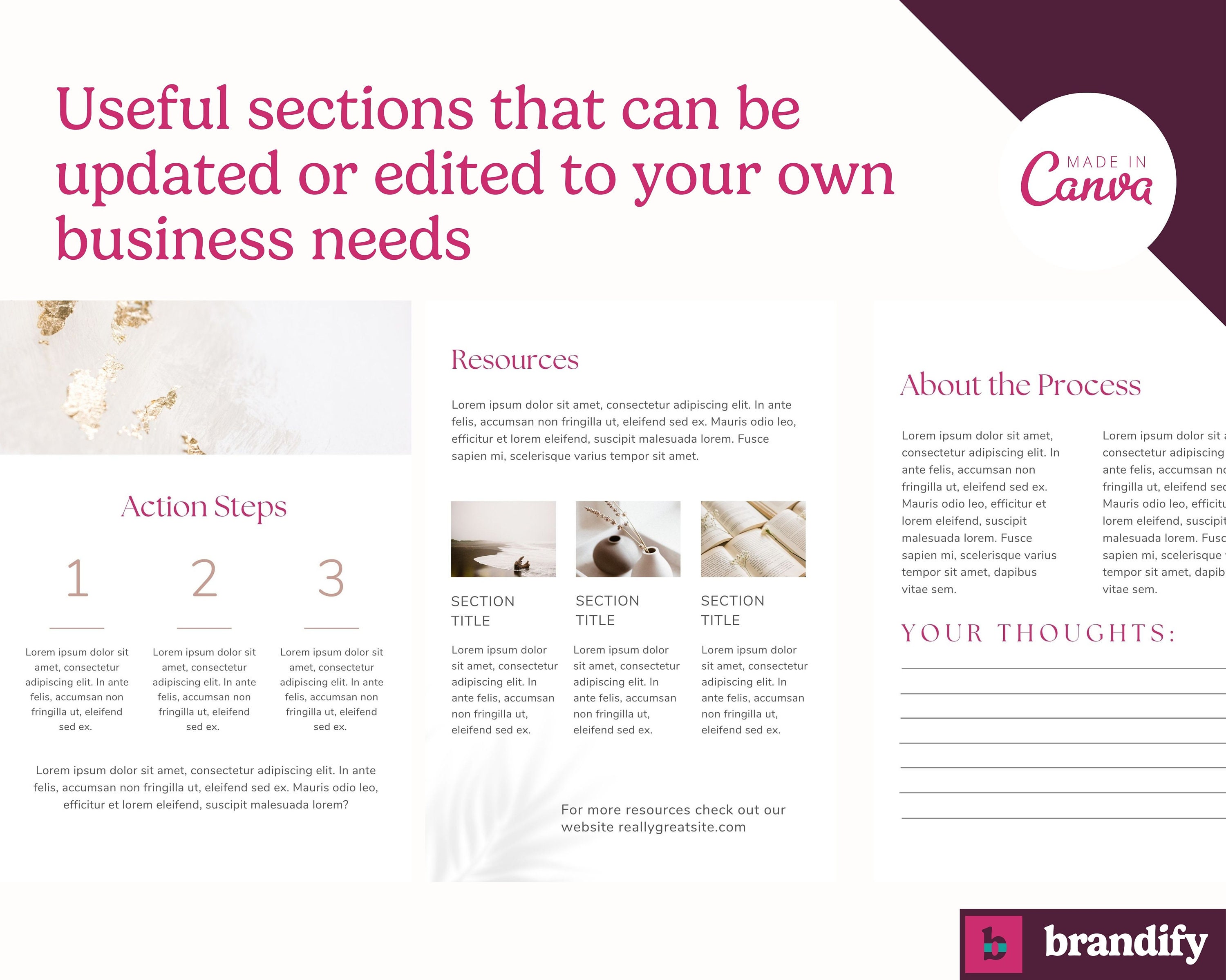 Course Template, Online Course Template, Course Template Canva, Course ...